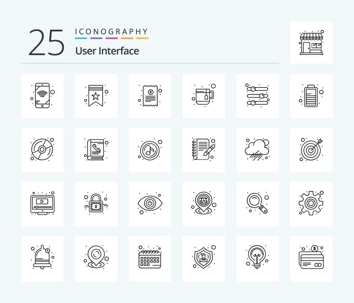 User Interface 25 Line icon pack including preference. equalizer. cash ... User Interface 25 Line icon pack including preference. equalizer. cash ...