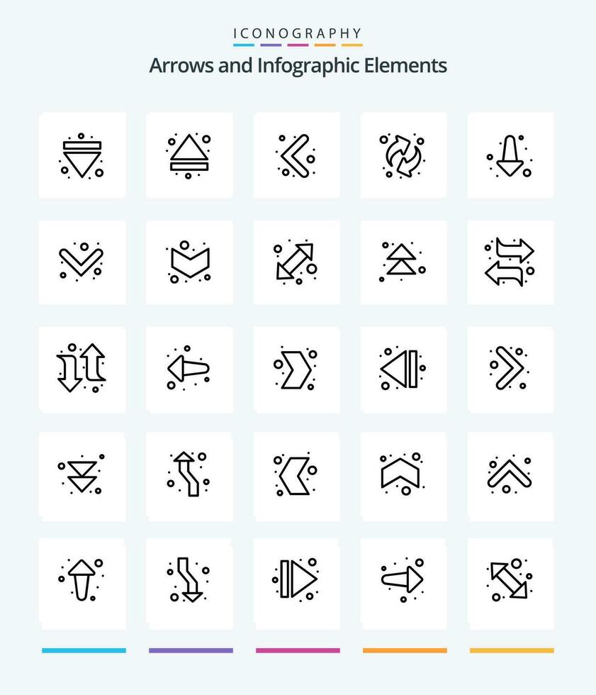 Creative Arrow 25 Outline Icon Pack Such As Arrow Left Recycling Go