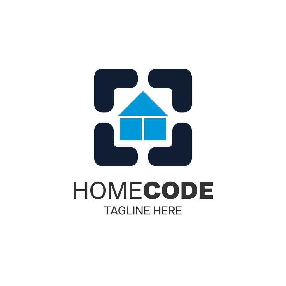 Logo themed on technological innovation in the home. Home Code logo ...