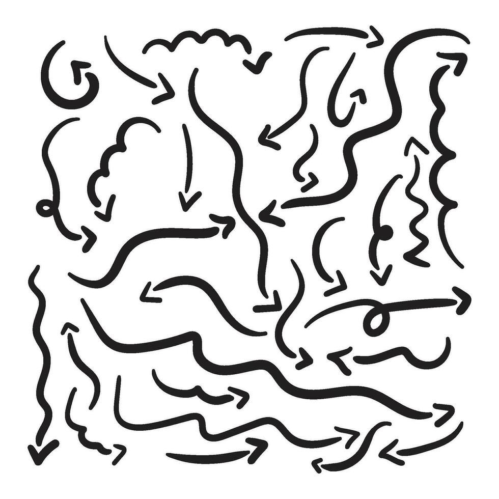 set of black hand drawn arrows 26183114 Vector Art at Vecteezy