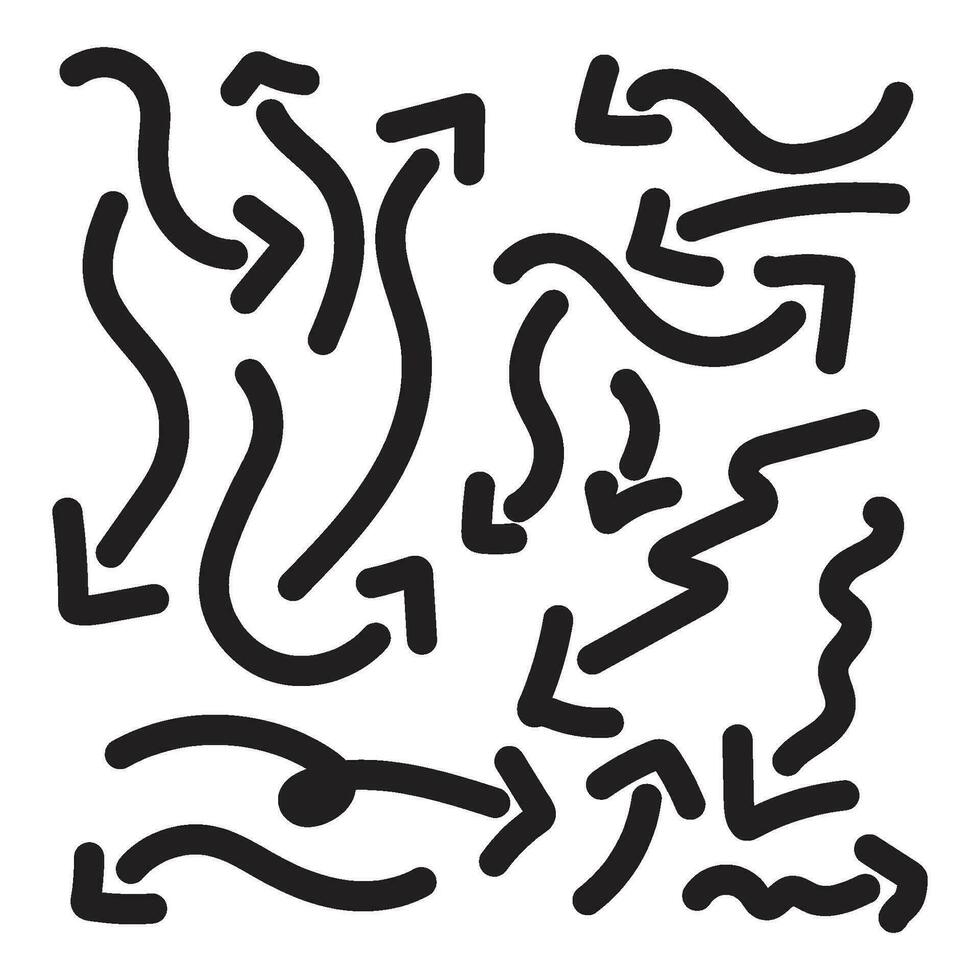 set of black hand drawn arrows 26183117 Vector Art at Vecteezy