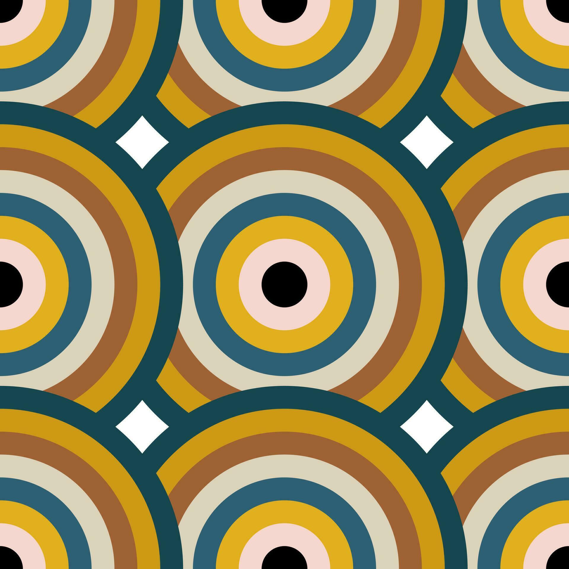 Circles with color palette. Seamless pattern with geometric colored ...
