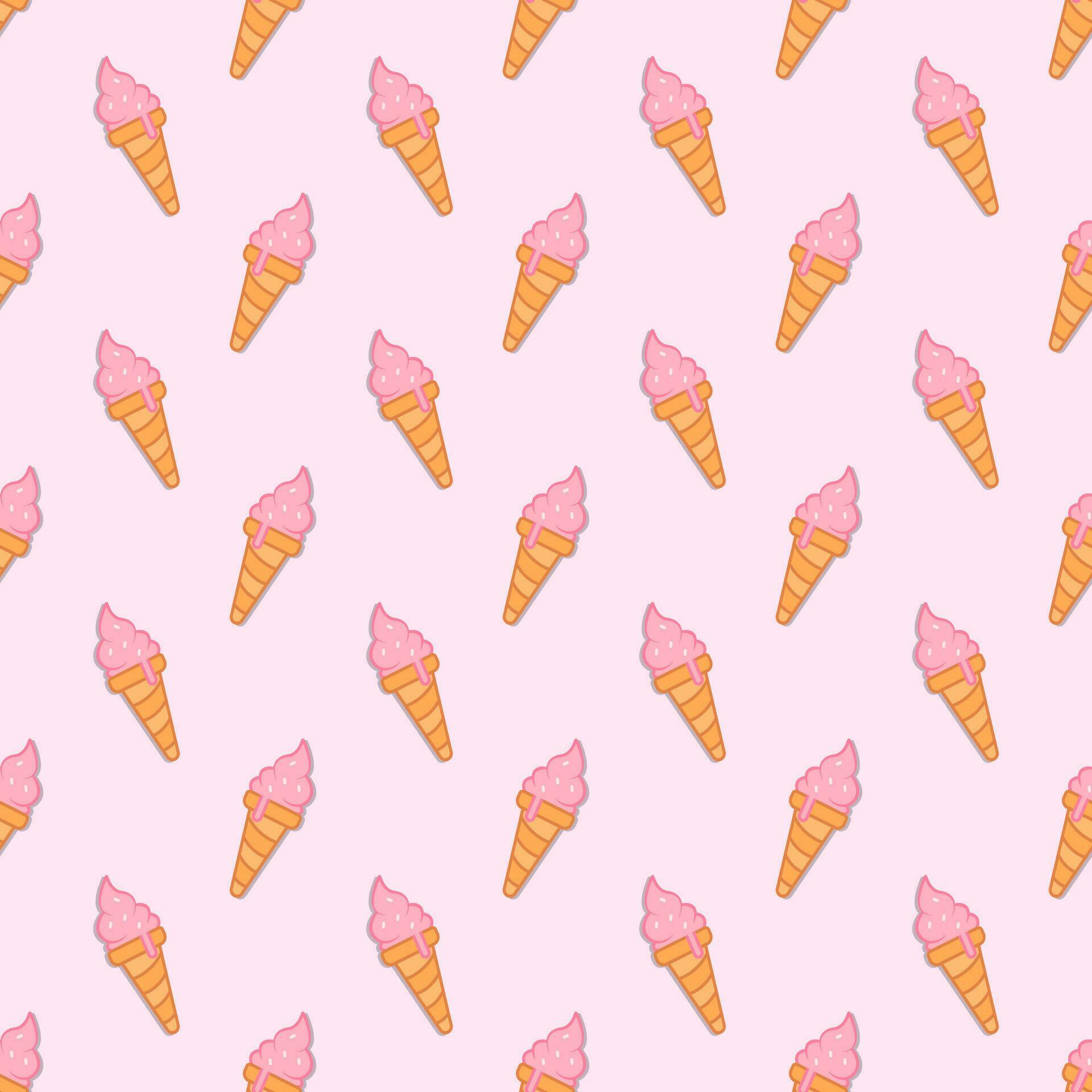 Hand Drawn Seamless Pattern Of Ice Cream Horn 26184629 Vector Art At