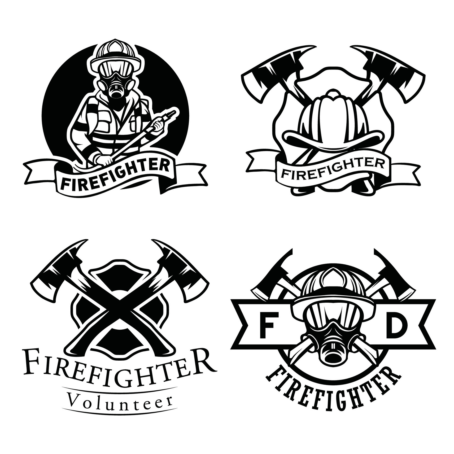 Retro firefighter logo bundle template. 26184763 Vector Art at Vecteezy