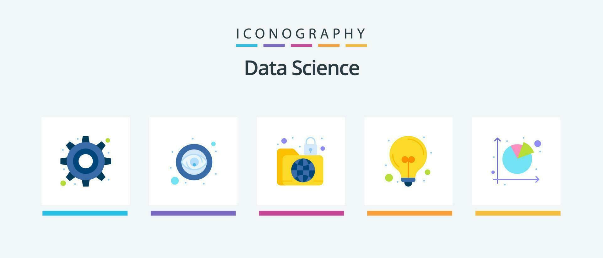 Data Science Flat 5 Icon Pack Including chart. ideas. folder. light ...