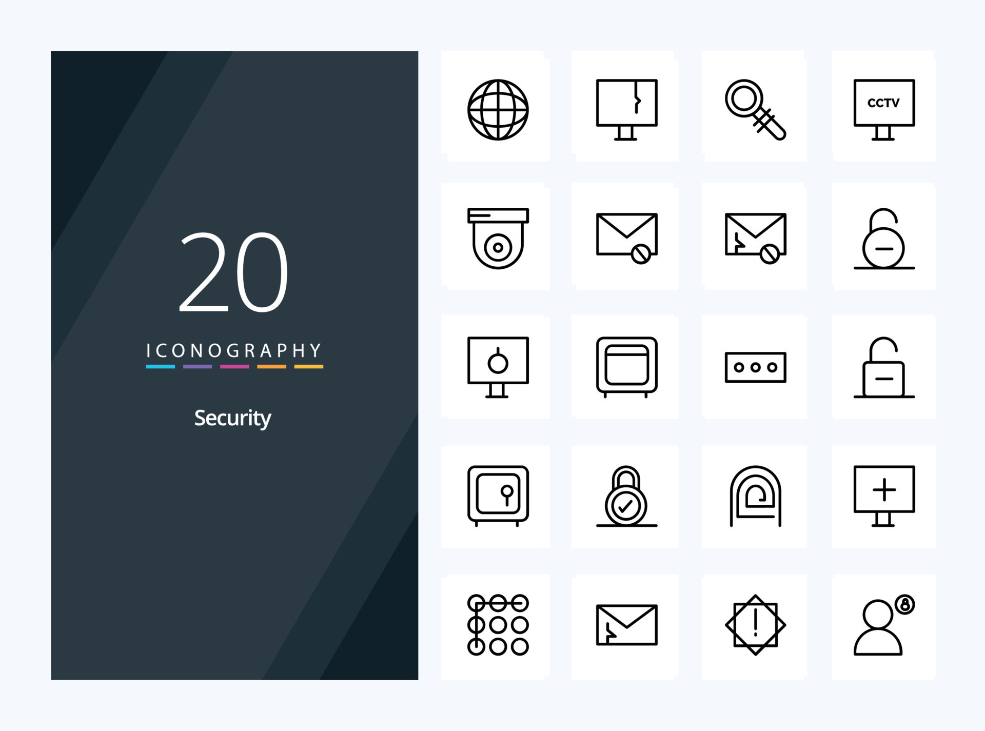 20 Security Outline Icon For Presentation 26185616 Vector Art At Vecteezy