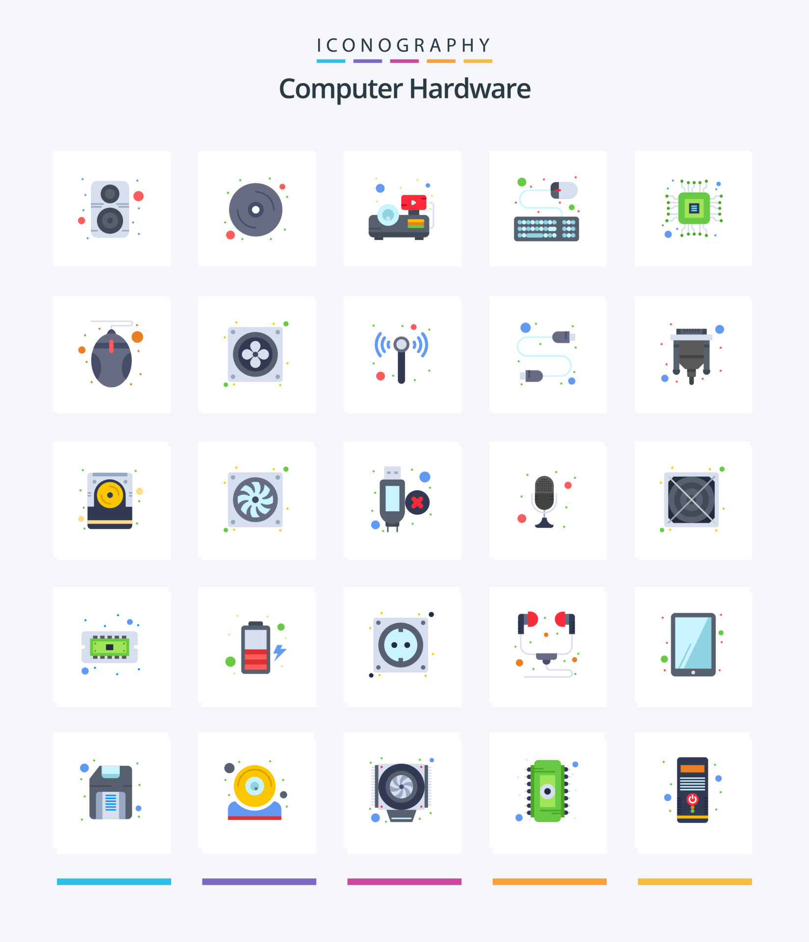 Creative Computer Hardware 25 Flat icon pack Such As computer. computer ...