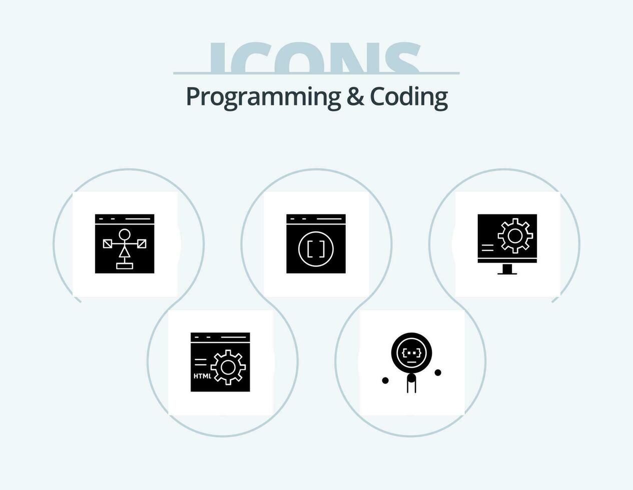 Programming And Coding Glyph Icon Pack 5 Icon Design Develop Browser Programming Programming