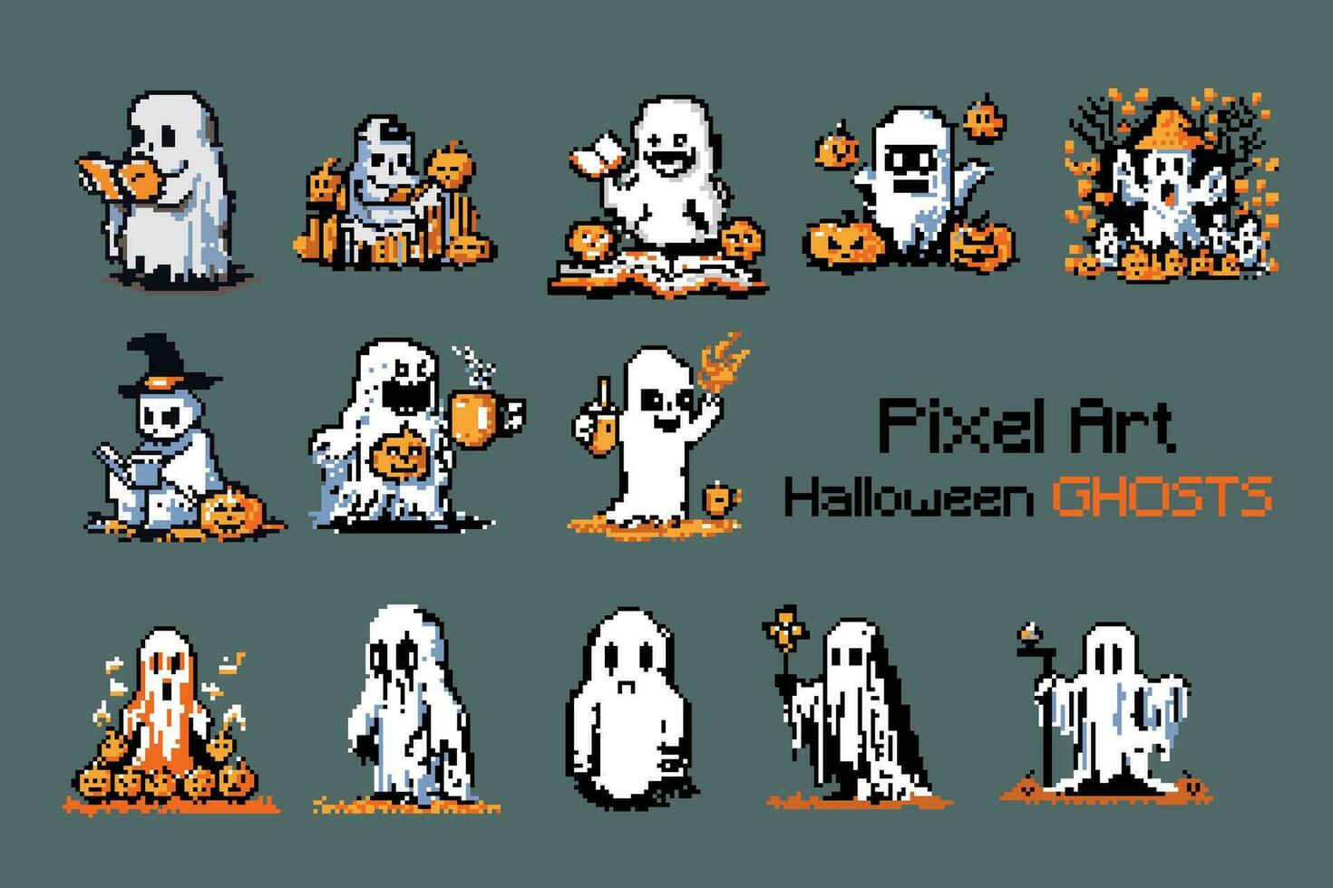 Pixel Ghost Retro Inspired Pixel Art Character Vector Illustration 26188745 Vector Art At