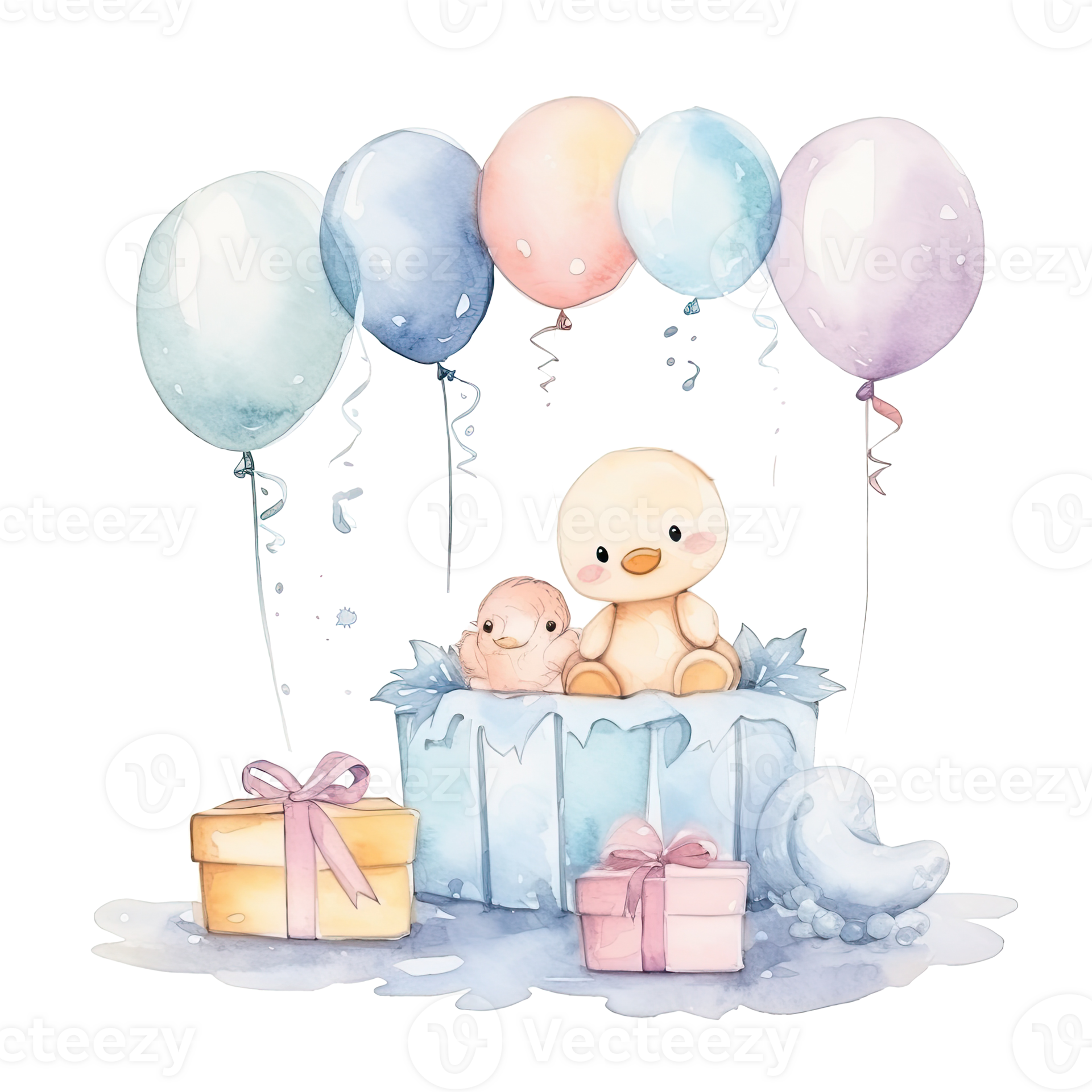 Watercolor baby shower background. Illustration 26190271 PNG