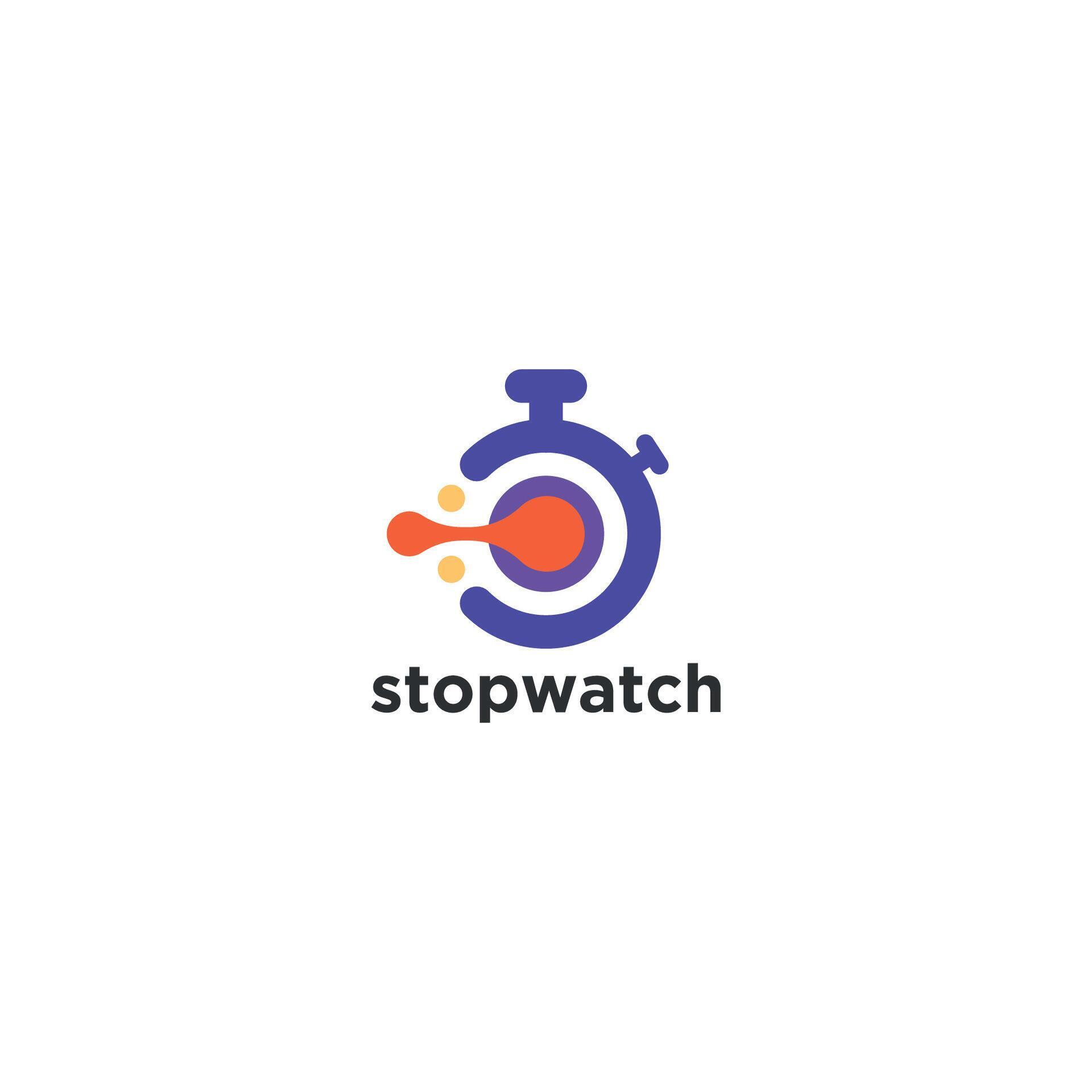 Vector Stopwatch Icon Flat Icon Solid Style Stop Watch Timer Flat