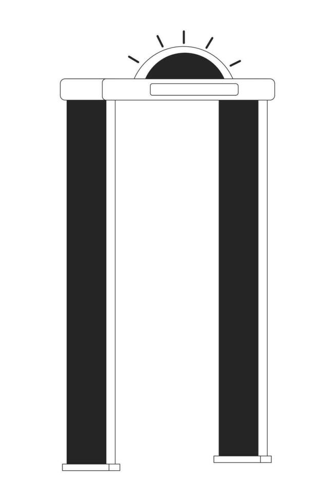 Security gate with flashing light flat monochrome isolated vector ... Security gate with flashing light flat monochrome isolated vector ...