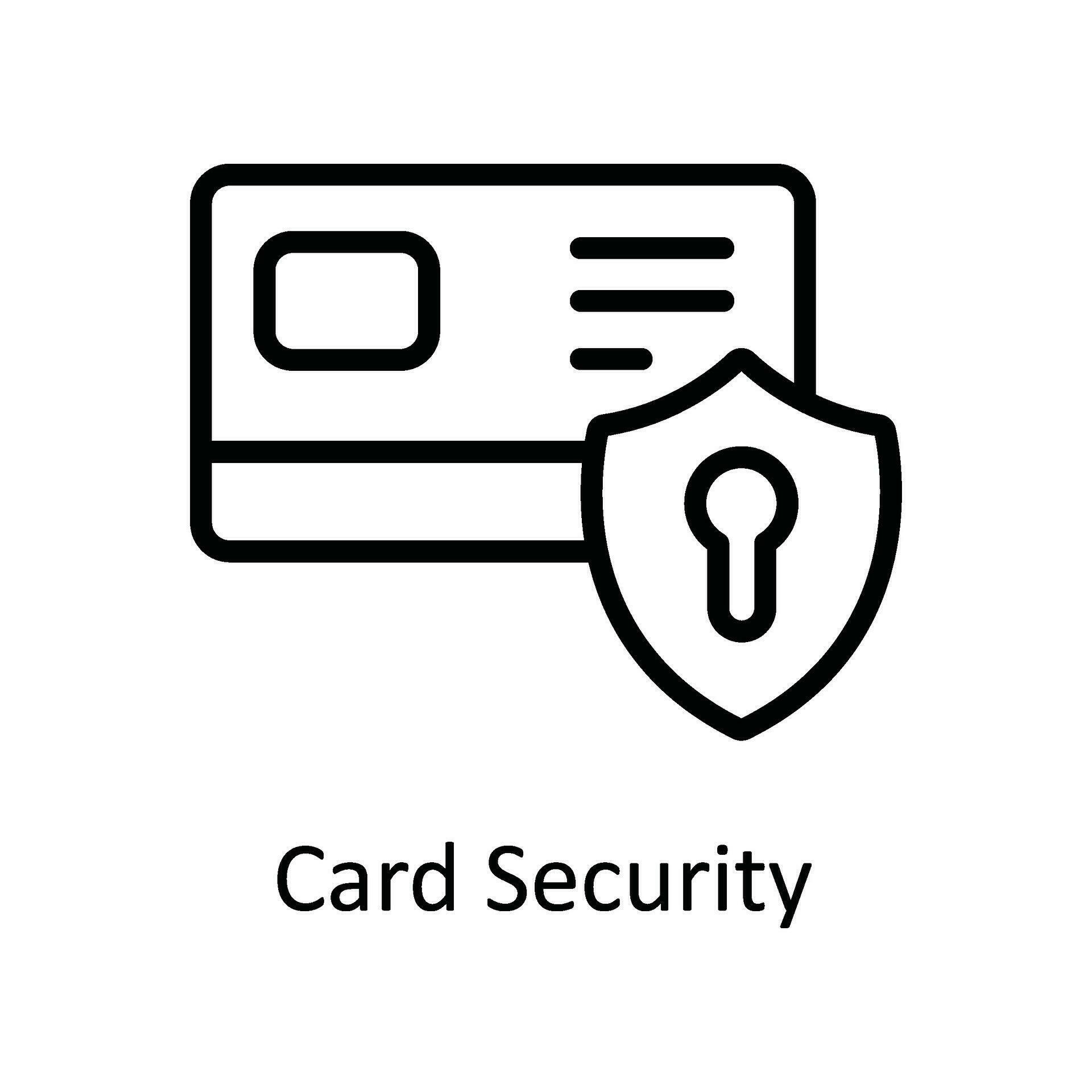 Card Security Vector Outline Icon Design Illustration Cyber Security Symbol On White Background
