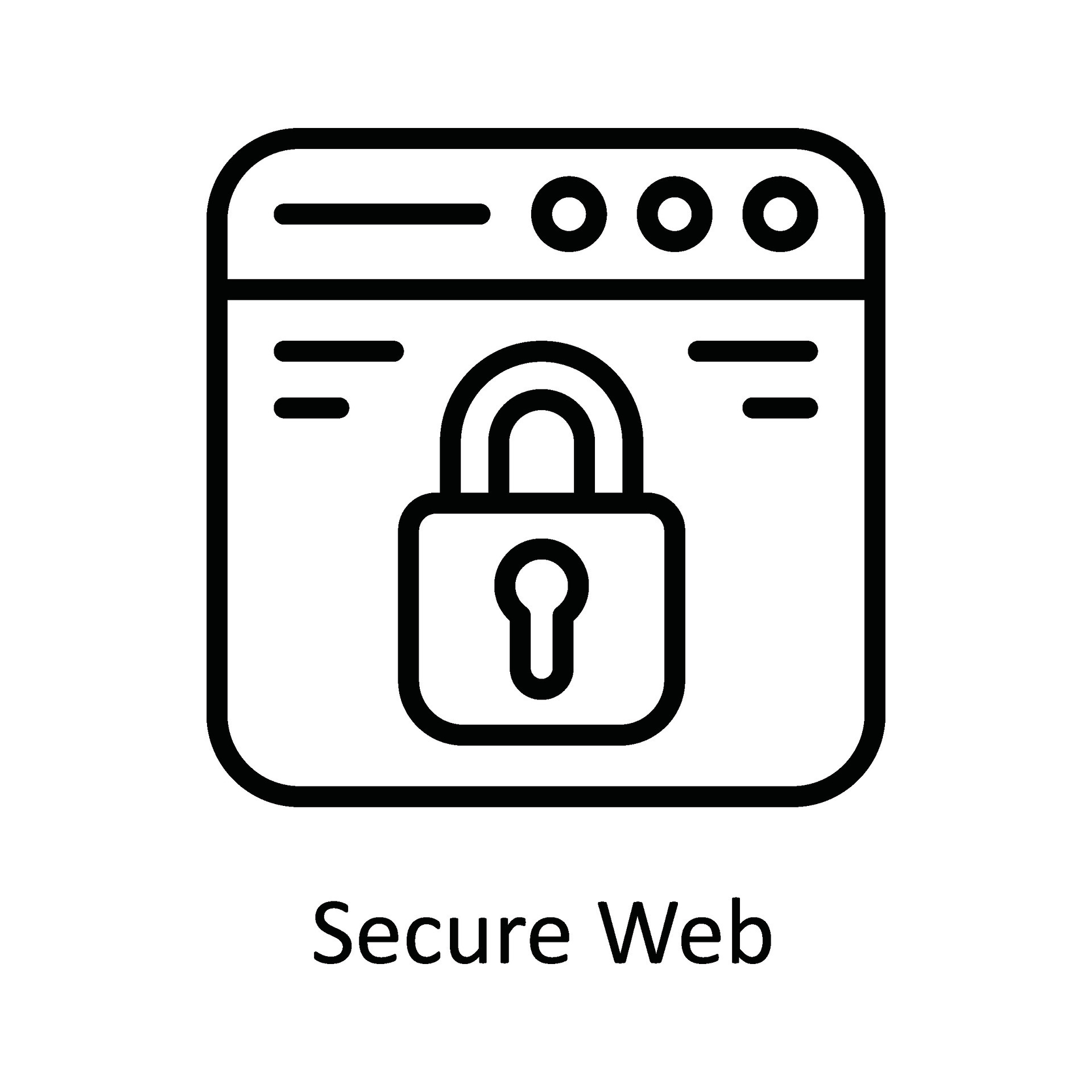 Secure Web Vector Outline Icon Design Illustration Cyber Security