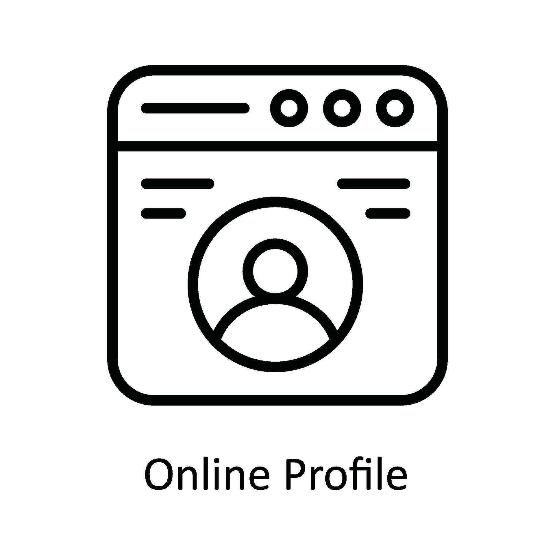 Online Profile Vector Outline Icon Design Illustration Cyber Security