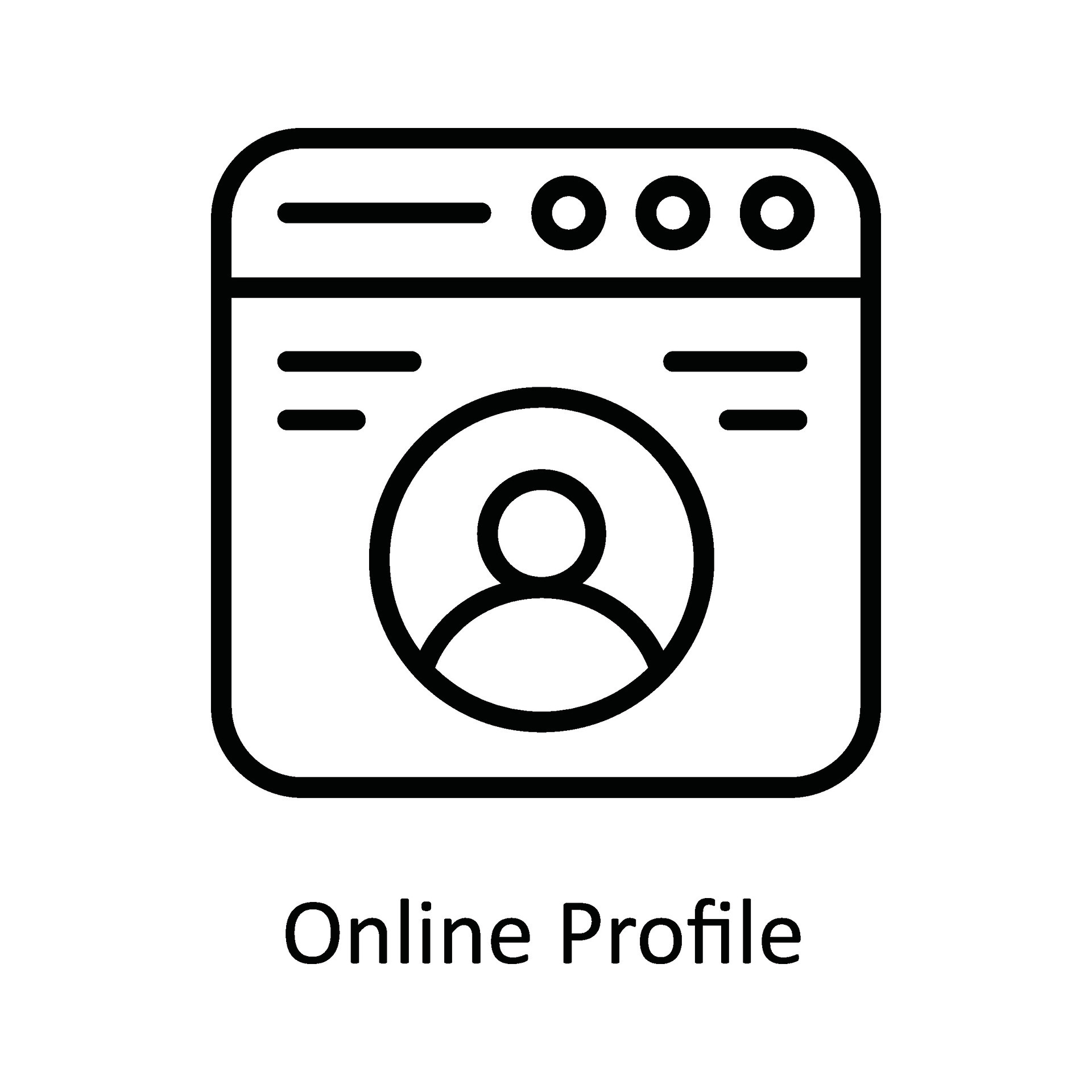 Online Profile Vector Outline Icon Design Illustration Cyber Security Symbol On White