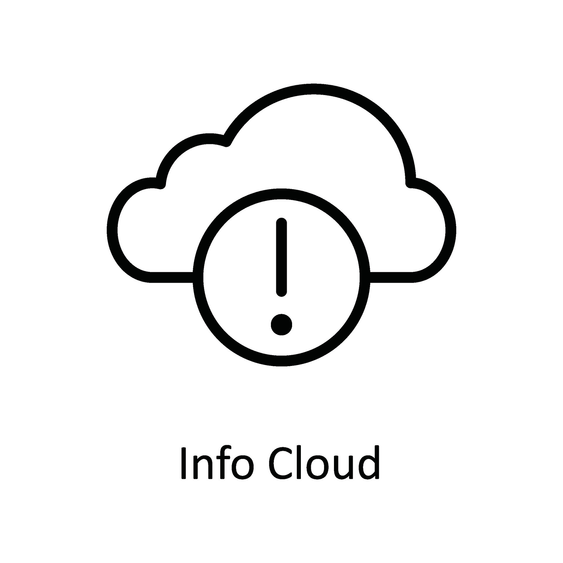 Info Cloud Vector Outline Icon Design Illustration Cyber Security