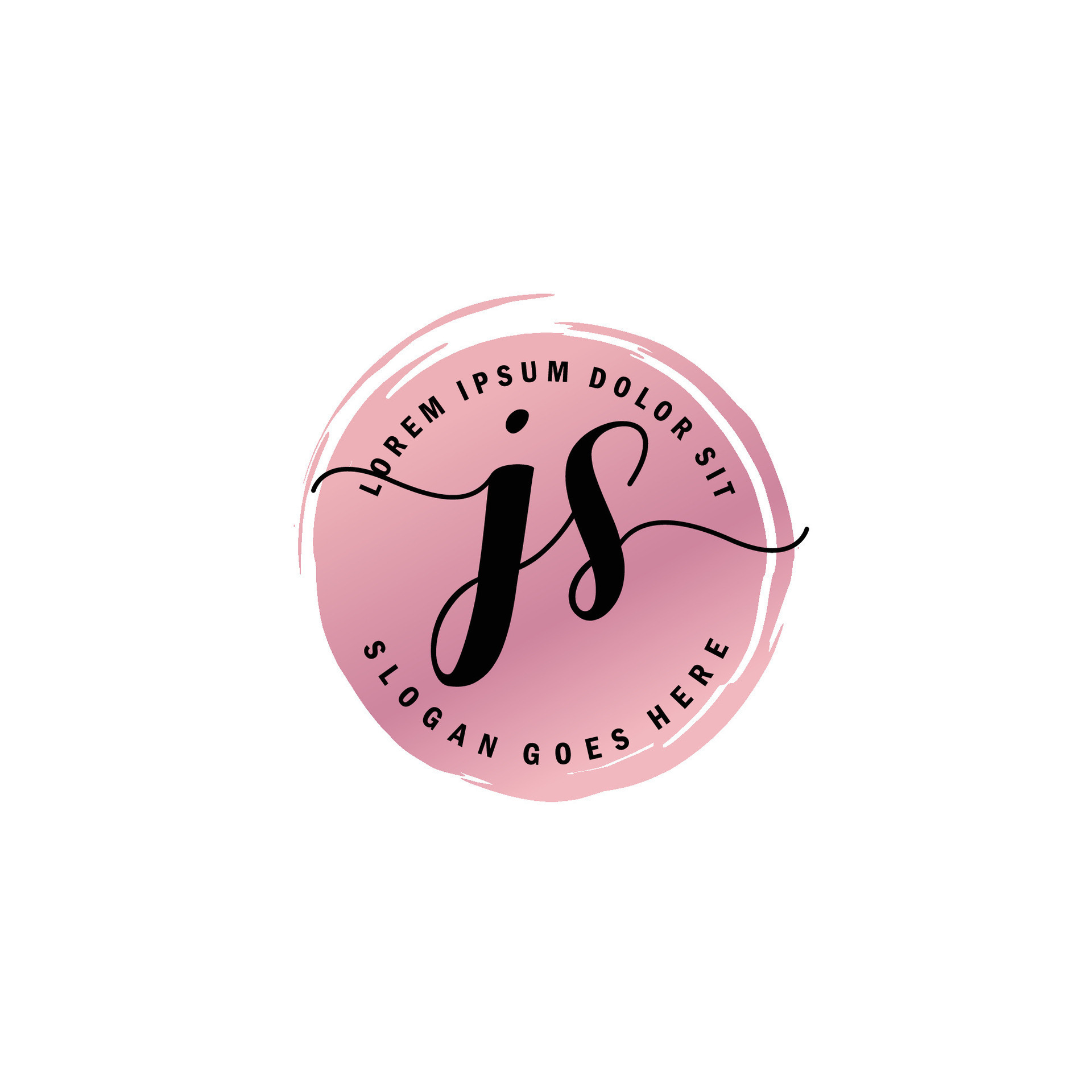JS Initial Letter handwriting logo with circle brush template vector ... JS Initial Letter handwriting logo with circle brush template vector ...