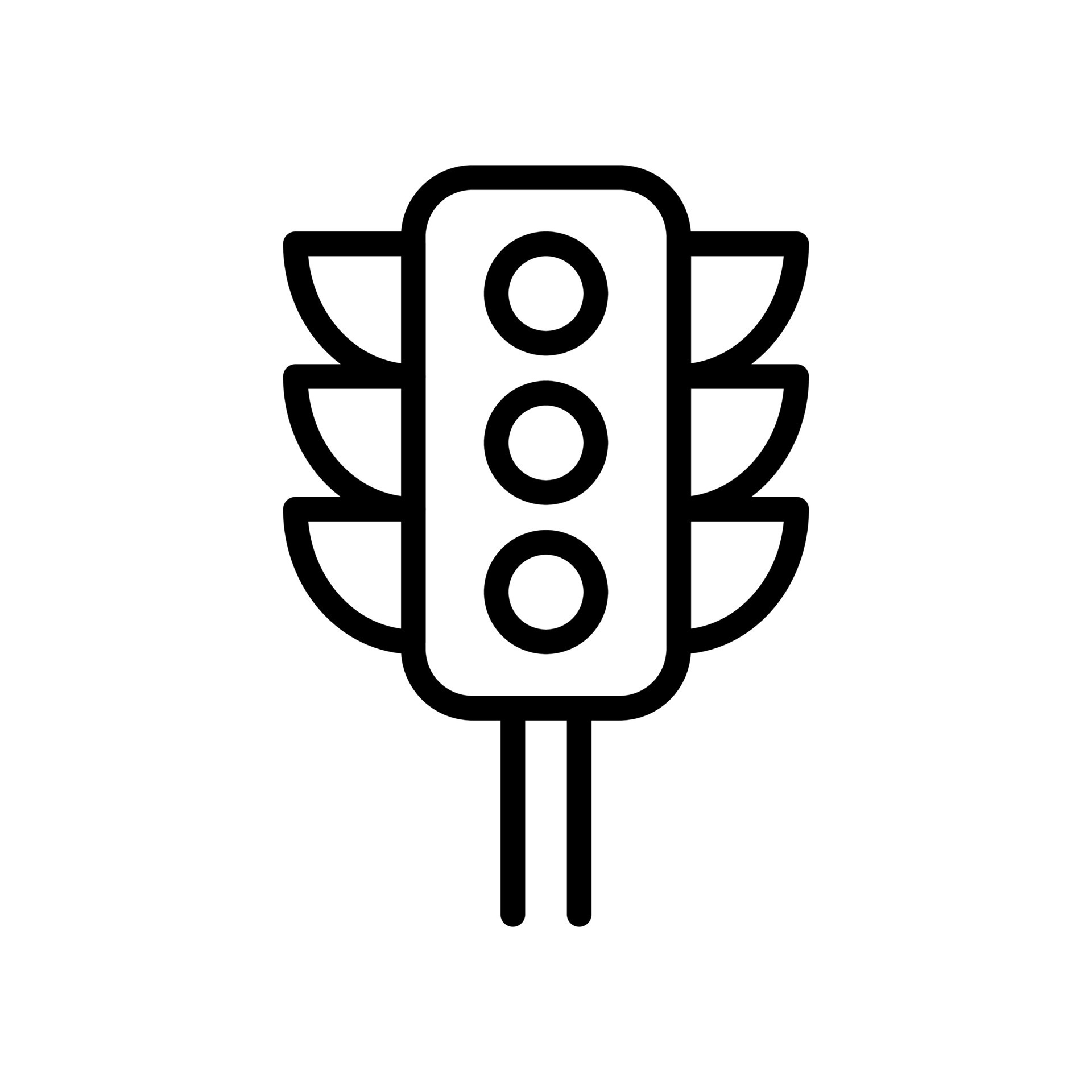 Traffic Signal Traffic Light Icon In Line Style Design Isolated On White Background Editable