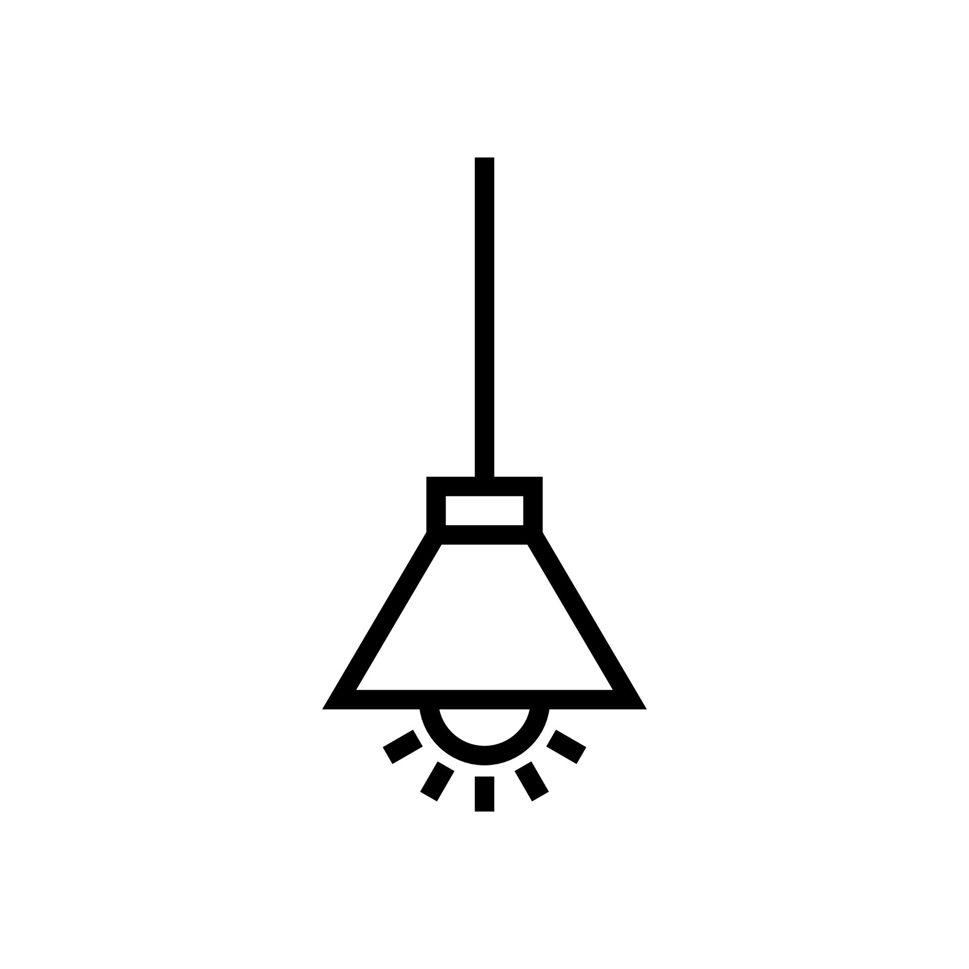 Hanging lamp, ceiling light bulb icon in line style design isolated on white background ...