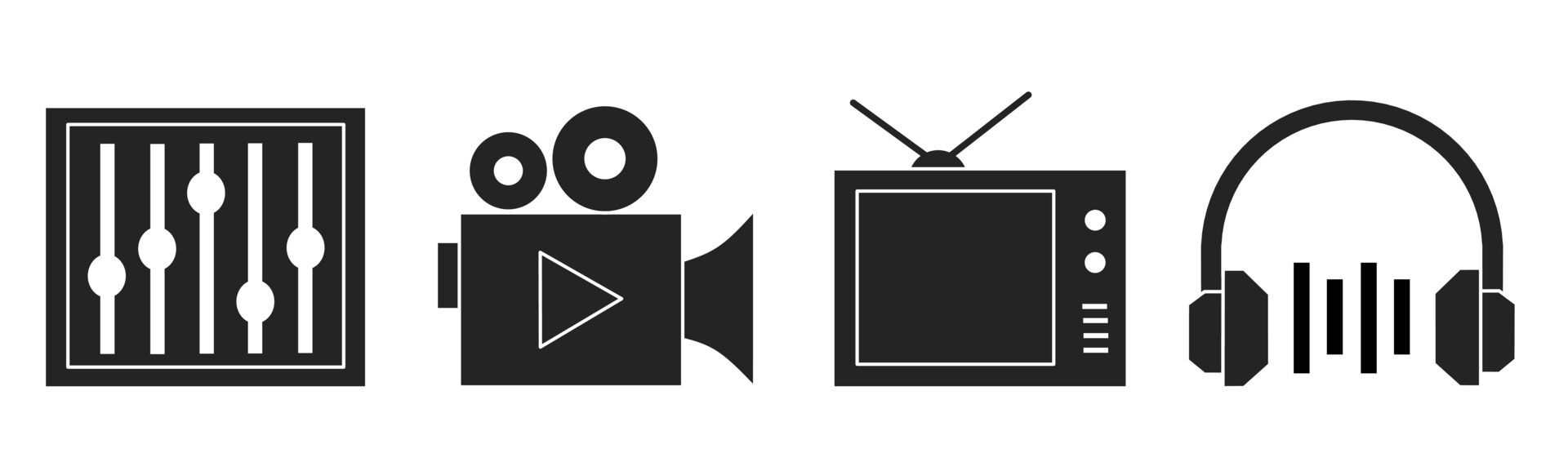 Set of illustrations about audio and vidoe icon. Stock vector. 26230840 ...