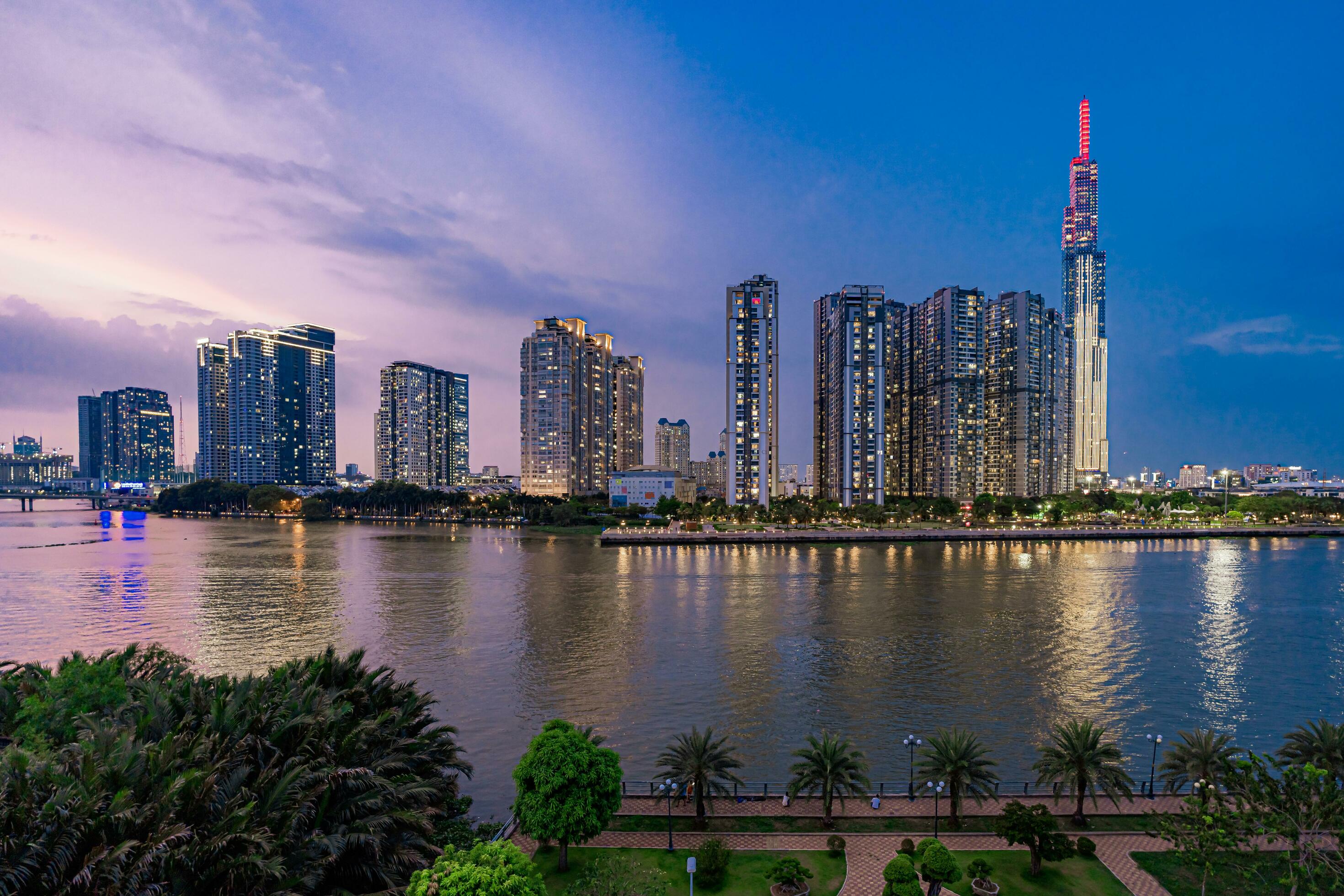 Ho Chi Minh, Viet Nam - 28 April 2023 Night view at Landmark 81 - it is ...