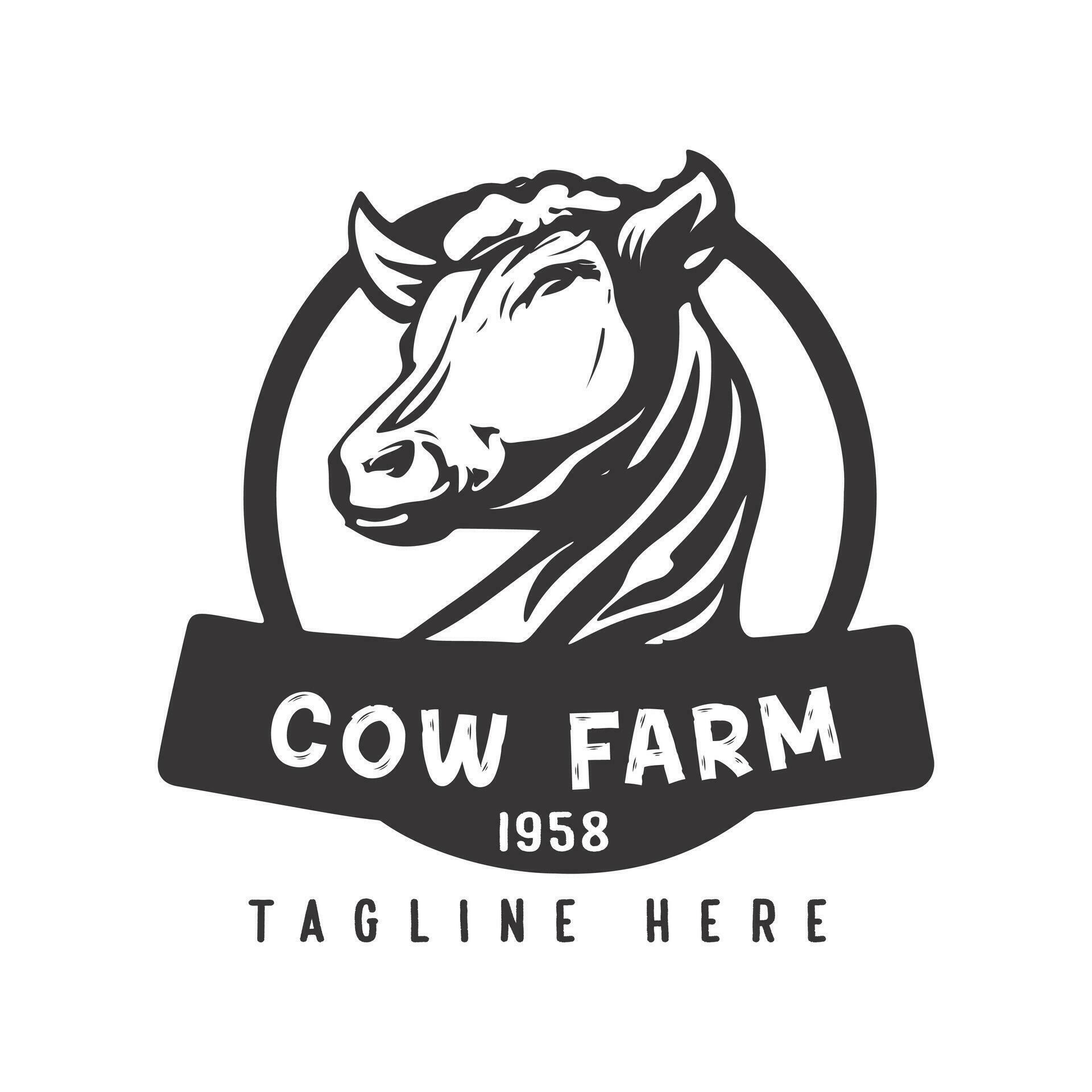 Cow Head Logo Design Cow Head Silhouette Emblem Logo Label 26234627