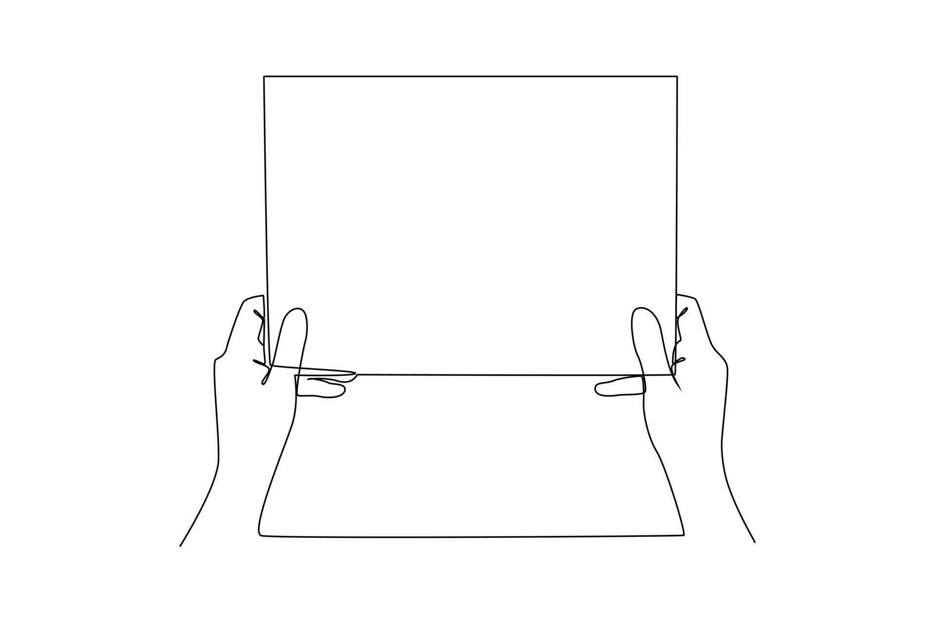 Continuous One Line Drawing Hands Holding Different Objects Concept