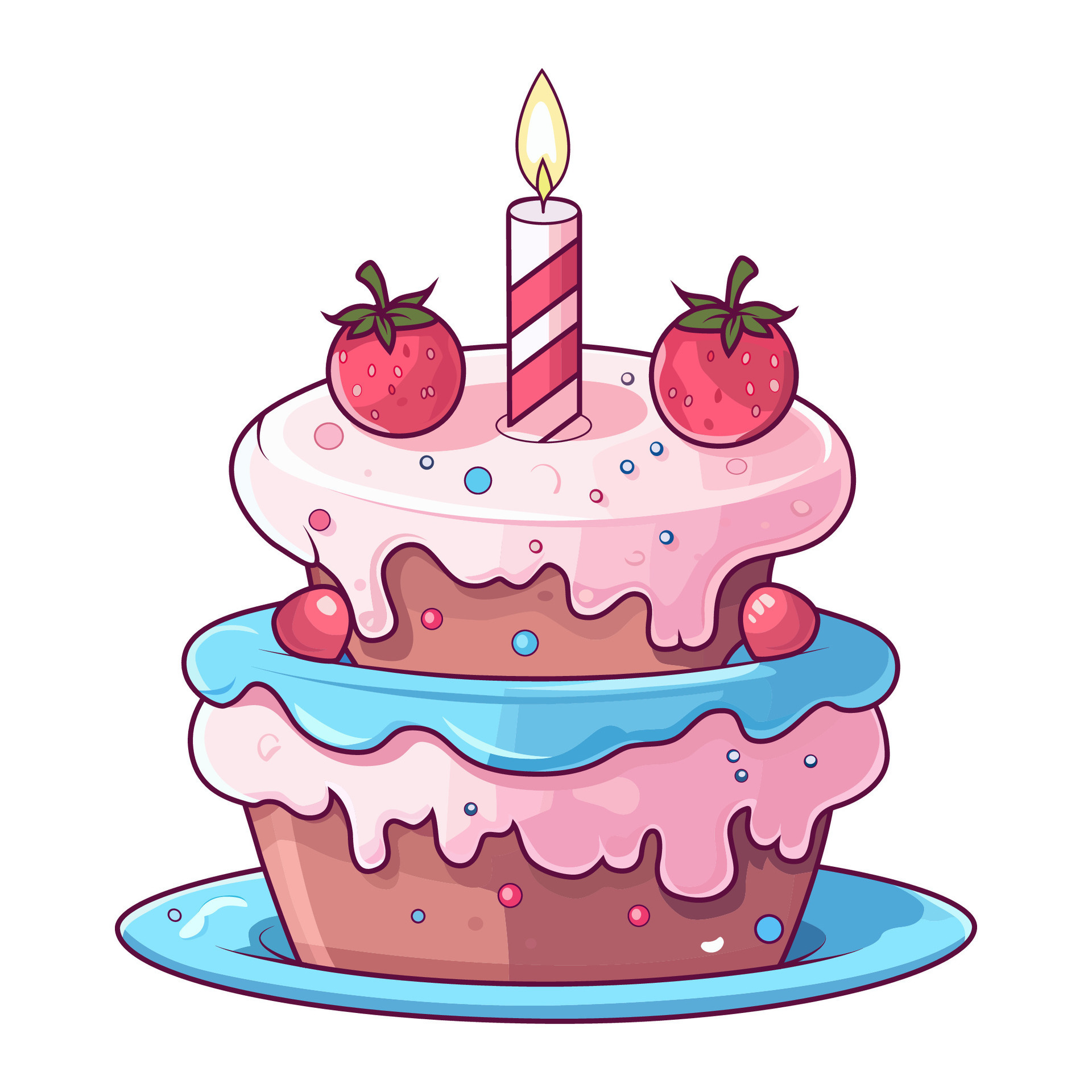Birthday Cake Vector Illustration 26236287 Vector Art at Vecteezy