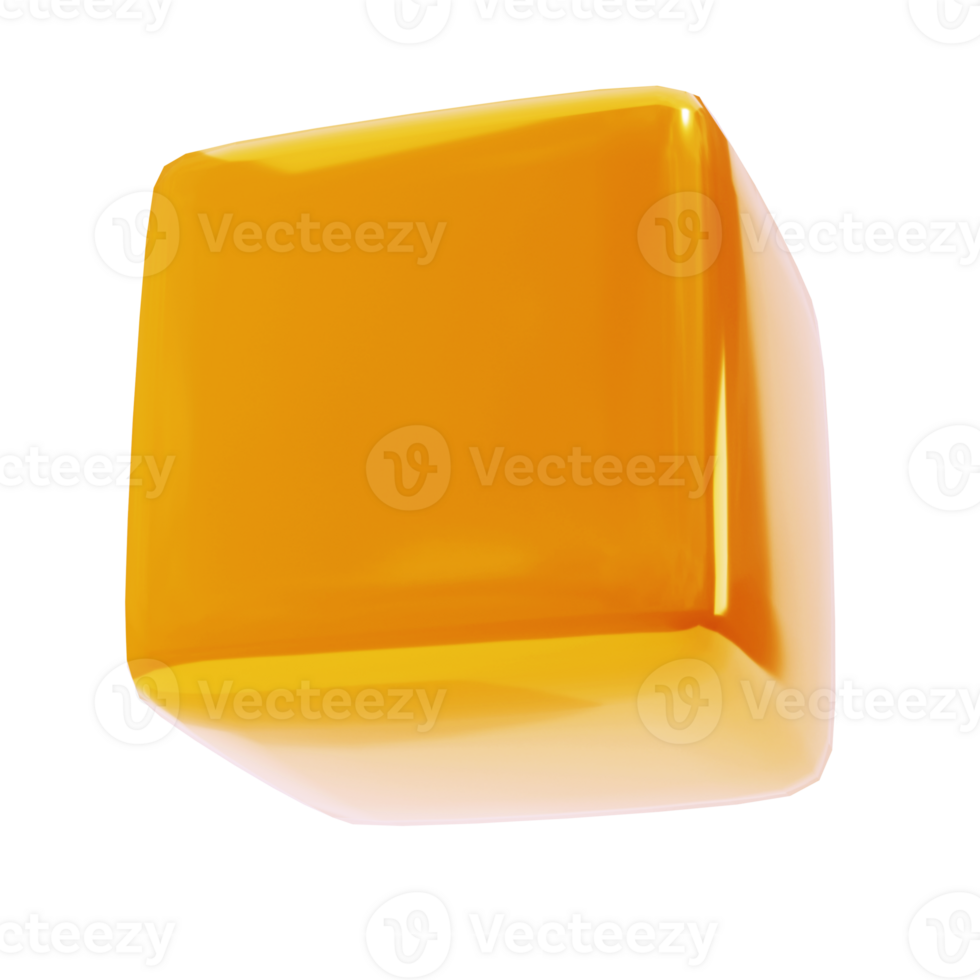 3d Block Object Golden Cube Abstract Geometric Shape Realistic Glossy Gold Luxury Template