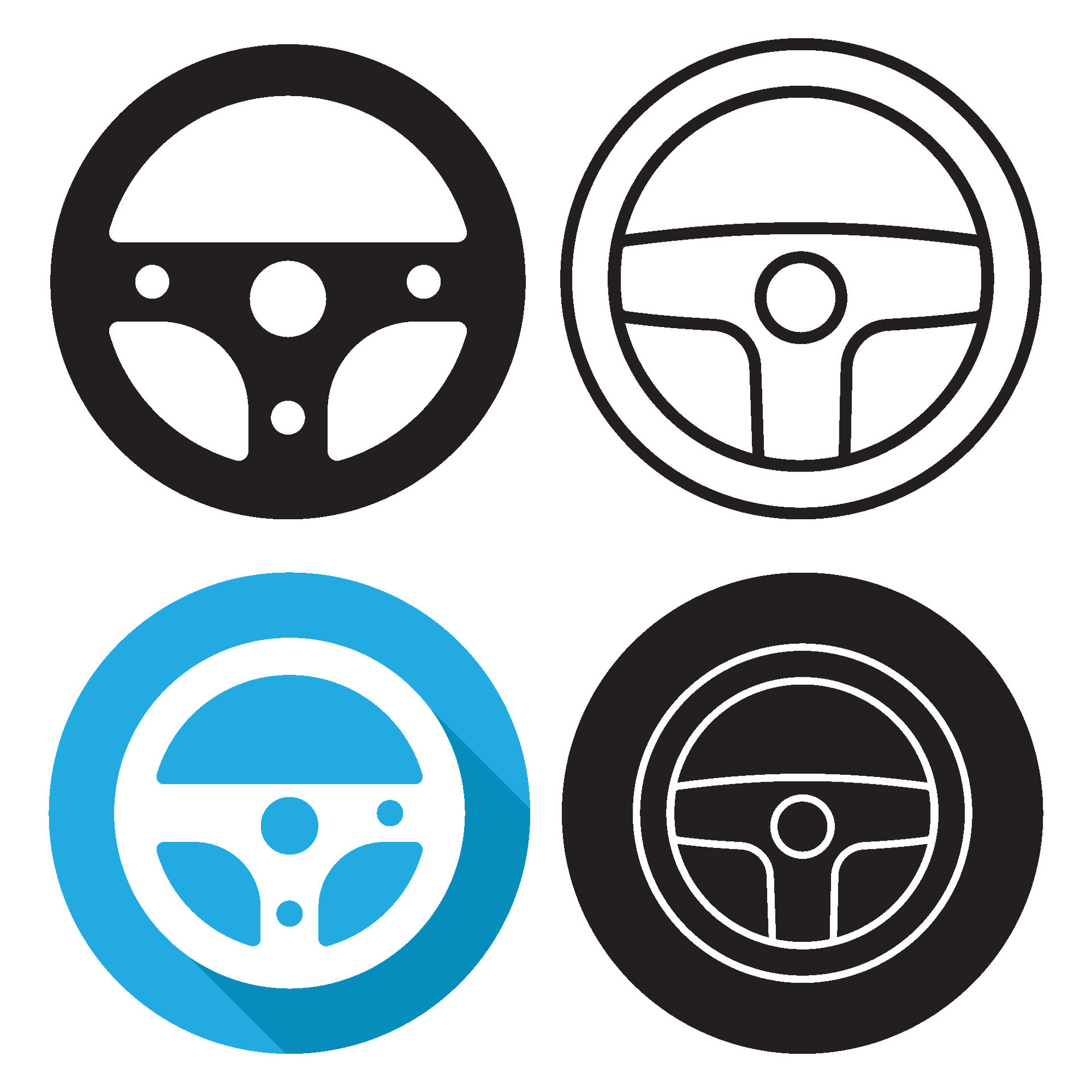steering wheel icon vector 26264762 Vector Art at Vecteezy