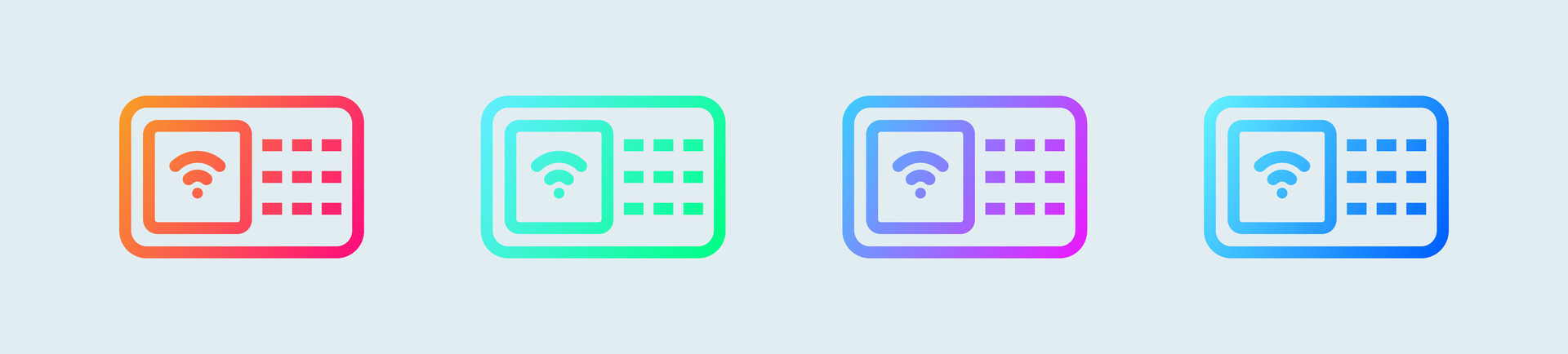 Security Code Line Icon In Gradient Colors Password Signs Vector