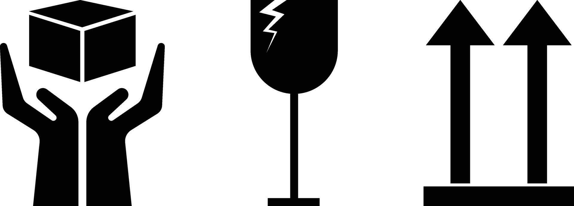 Fragile Symbol Packaging Icon Set 26273819 Vector Art at Vecteezy