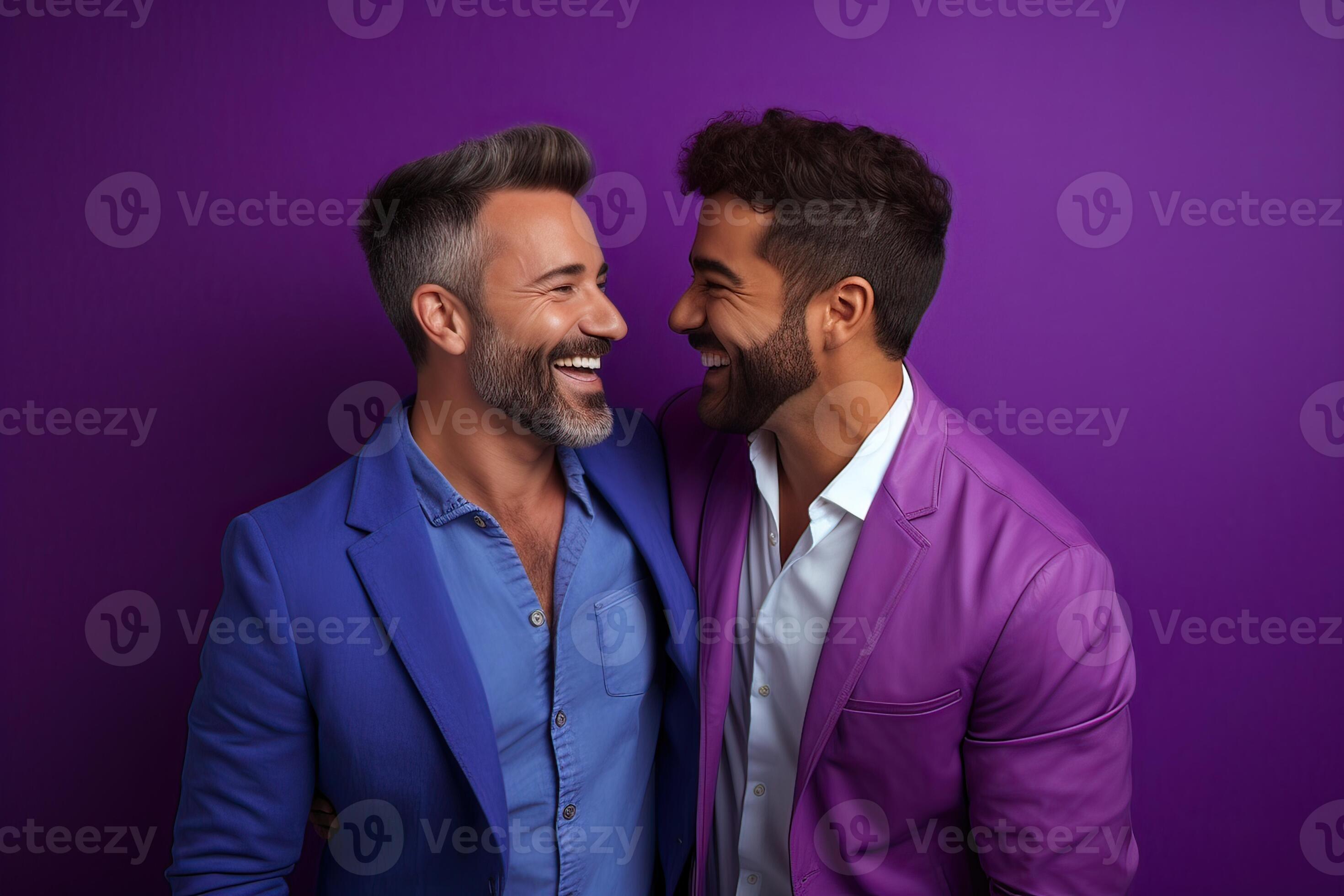 Generative AI illustration of smiling couple gay, LGBT concept ...