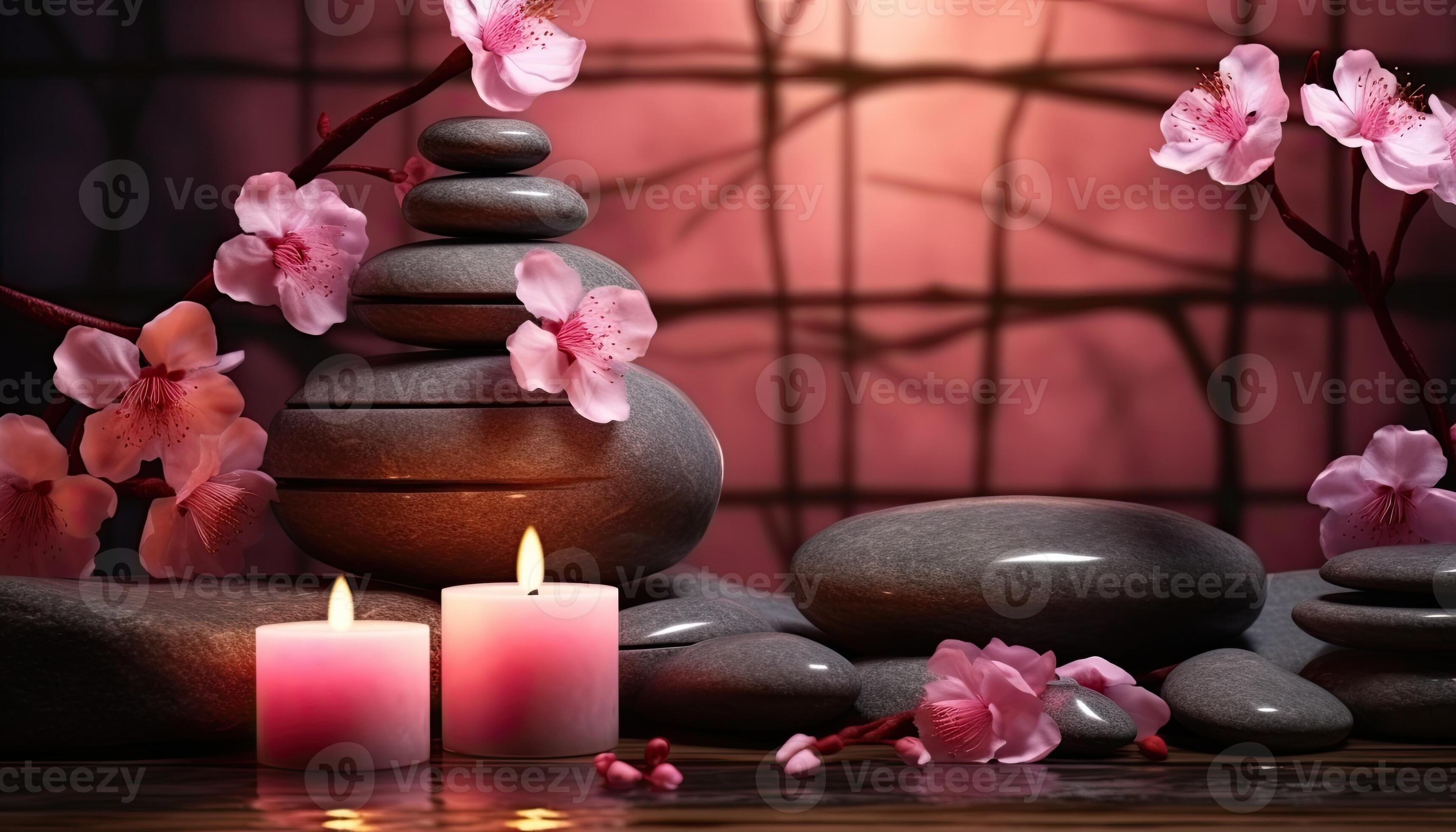 Generative Ai Illustration Of Zen Relaxation Spa Beauty Salon And Massage Atmosphere Banner