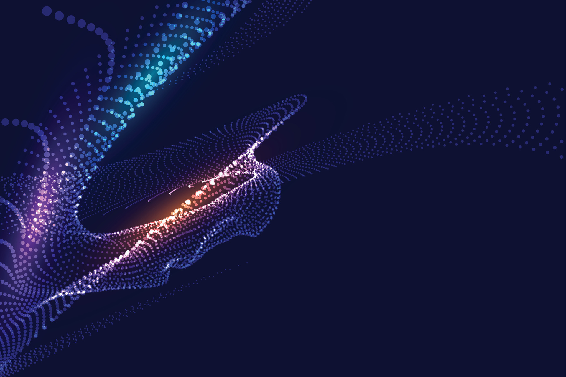 Abstract Gradient Wave Of Particles Big Data Digital Background Futuristic Vector