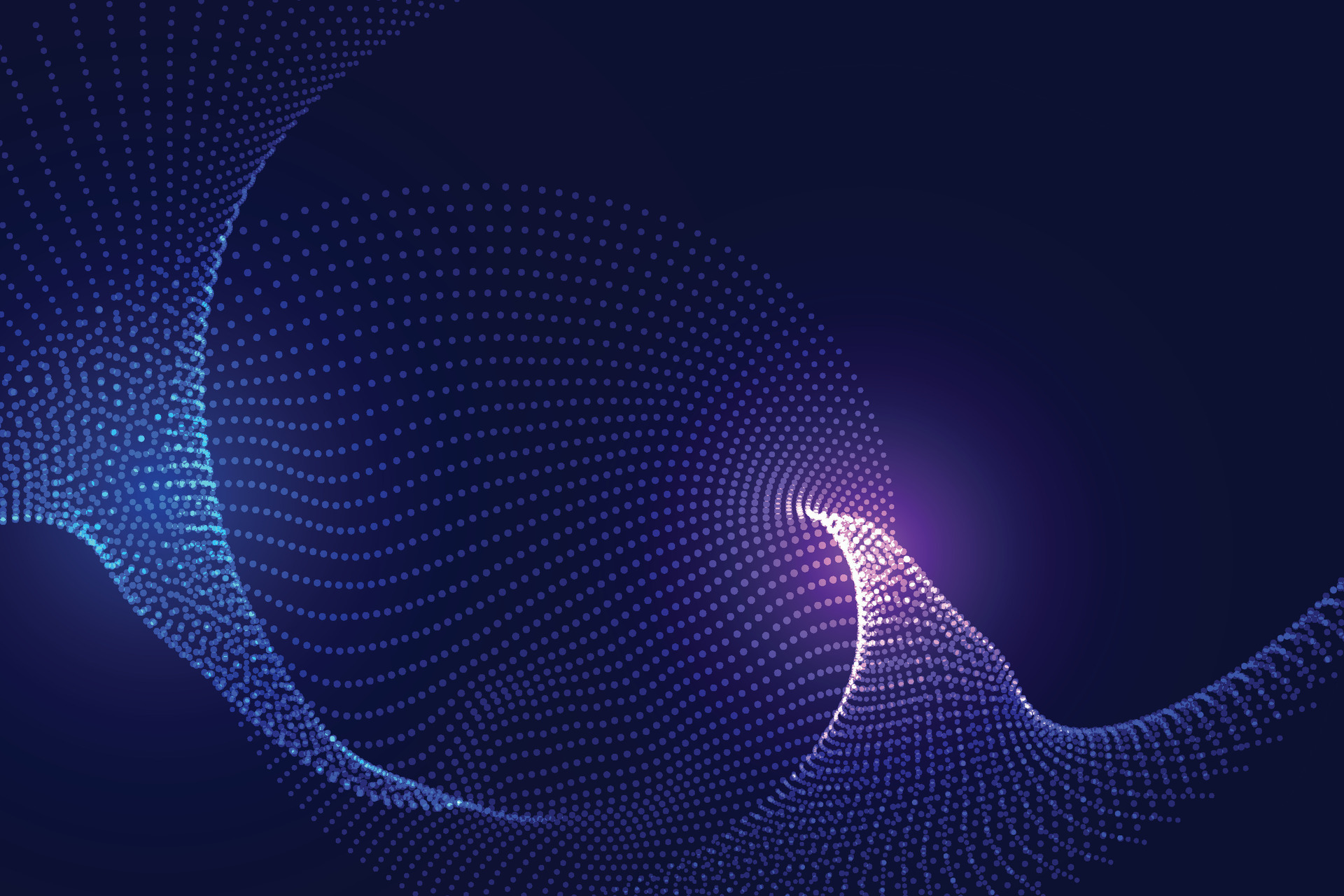Abstract gradient wave of particles. Big data. Digital background ...