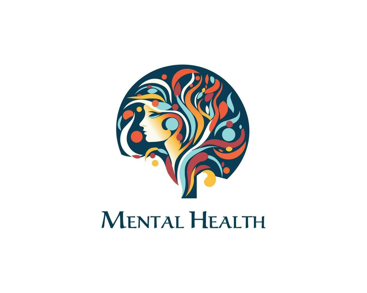 Mental Health awareness logo concept, mind growth logo template, mentality logo concept vector ...