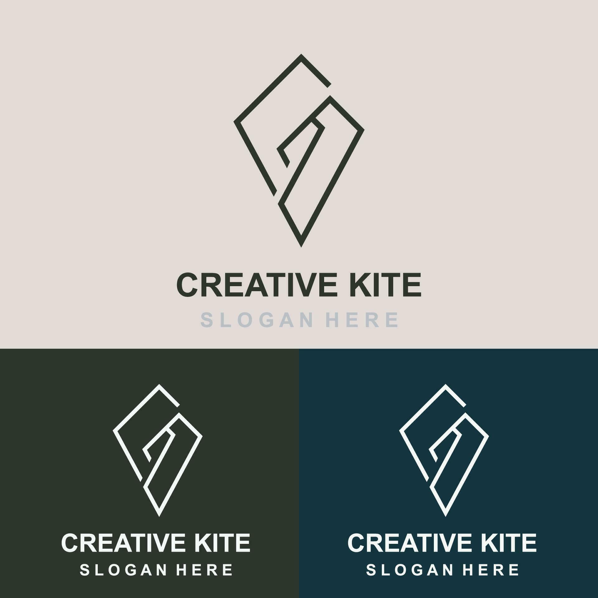 Kite Logo Design. paper kite handrawn style and creative. minimalist, and luxury logo vector ...