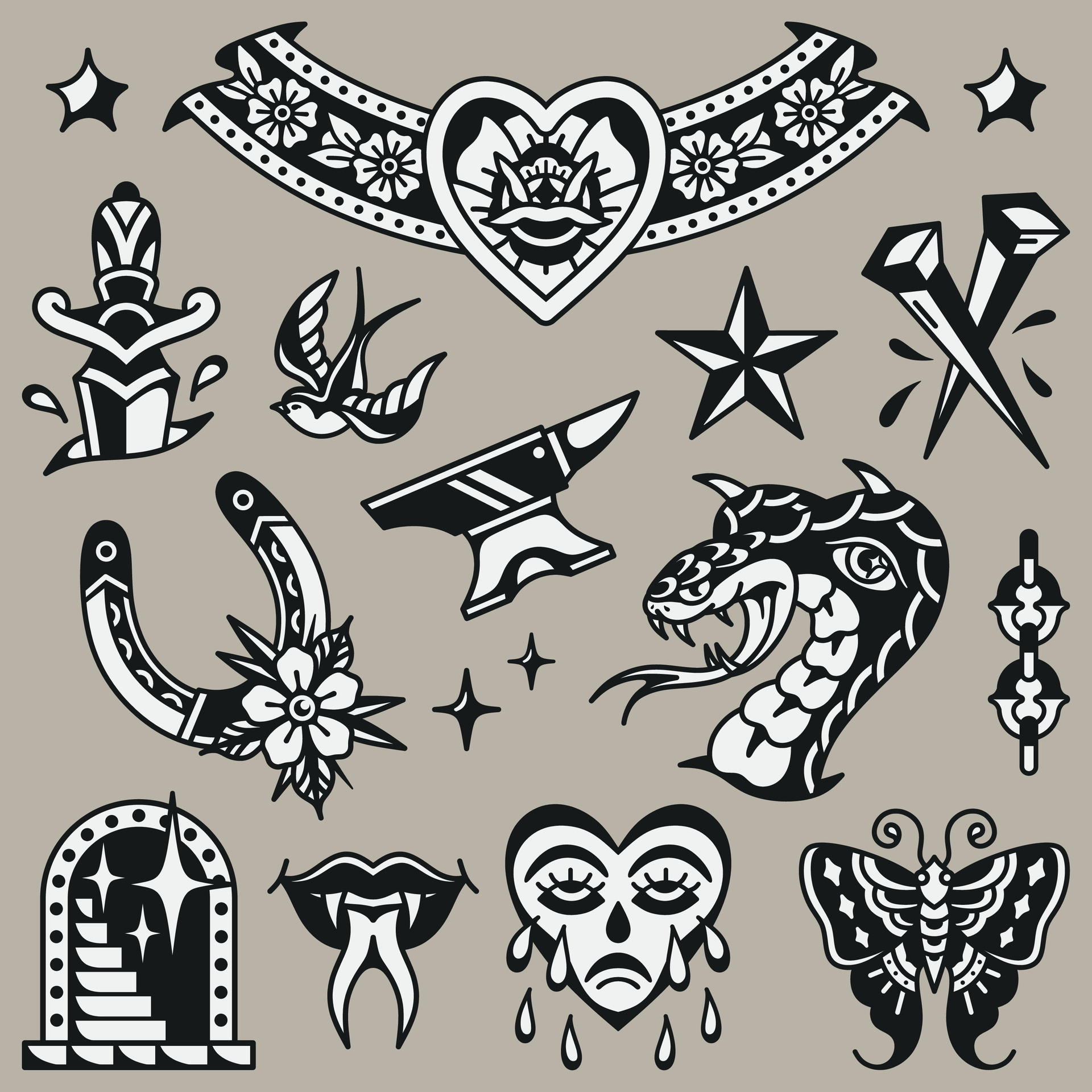 Tattoo Flash Premium Quality Vector Design 26284627 Vector Art At Vecteezy