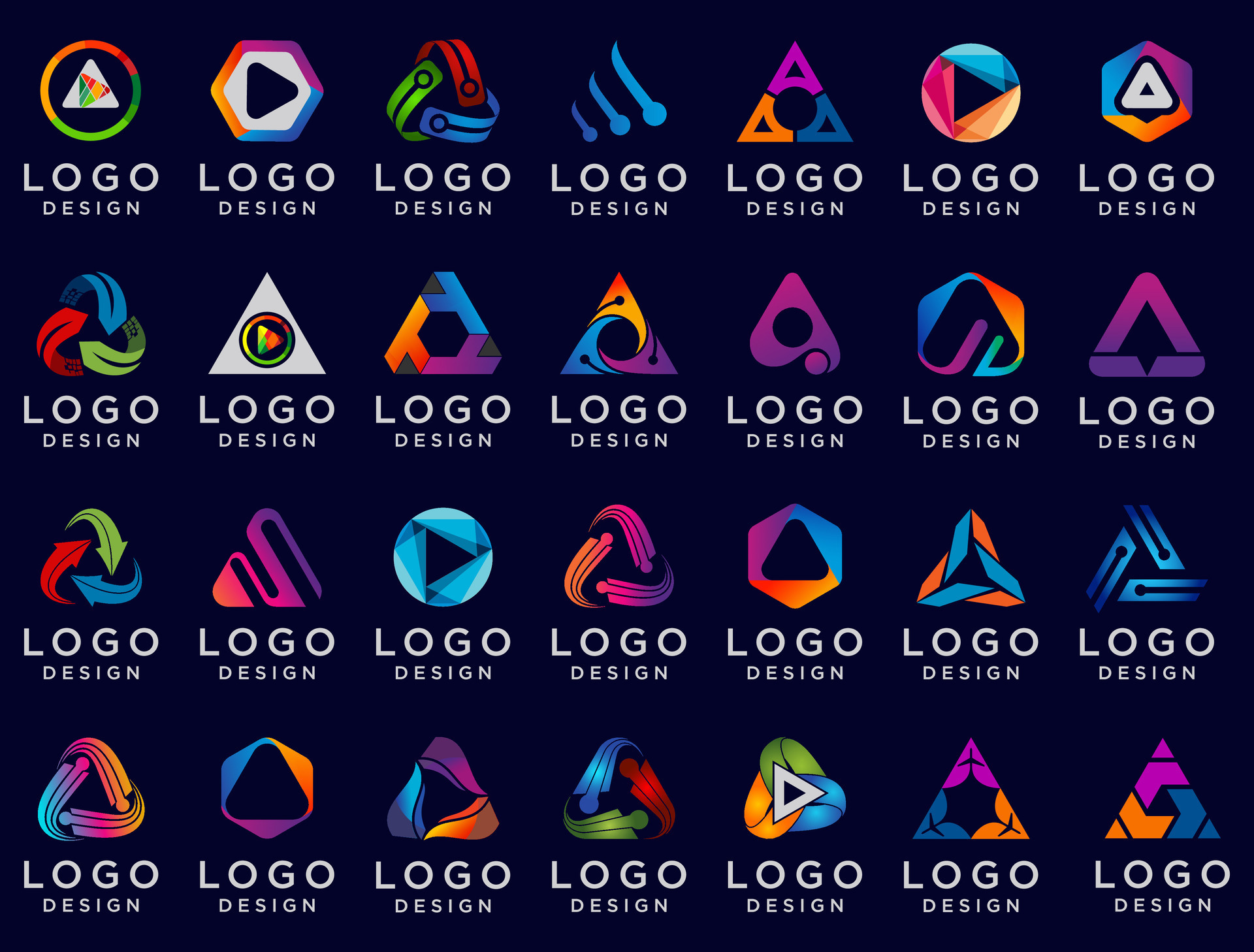 Collection Of Abstract Triangle Logo Vector Icon Abstract Triangle Logo And App Icon For Modern