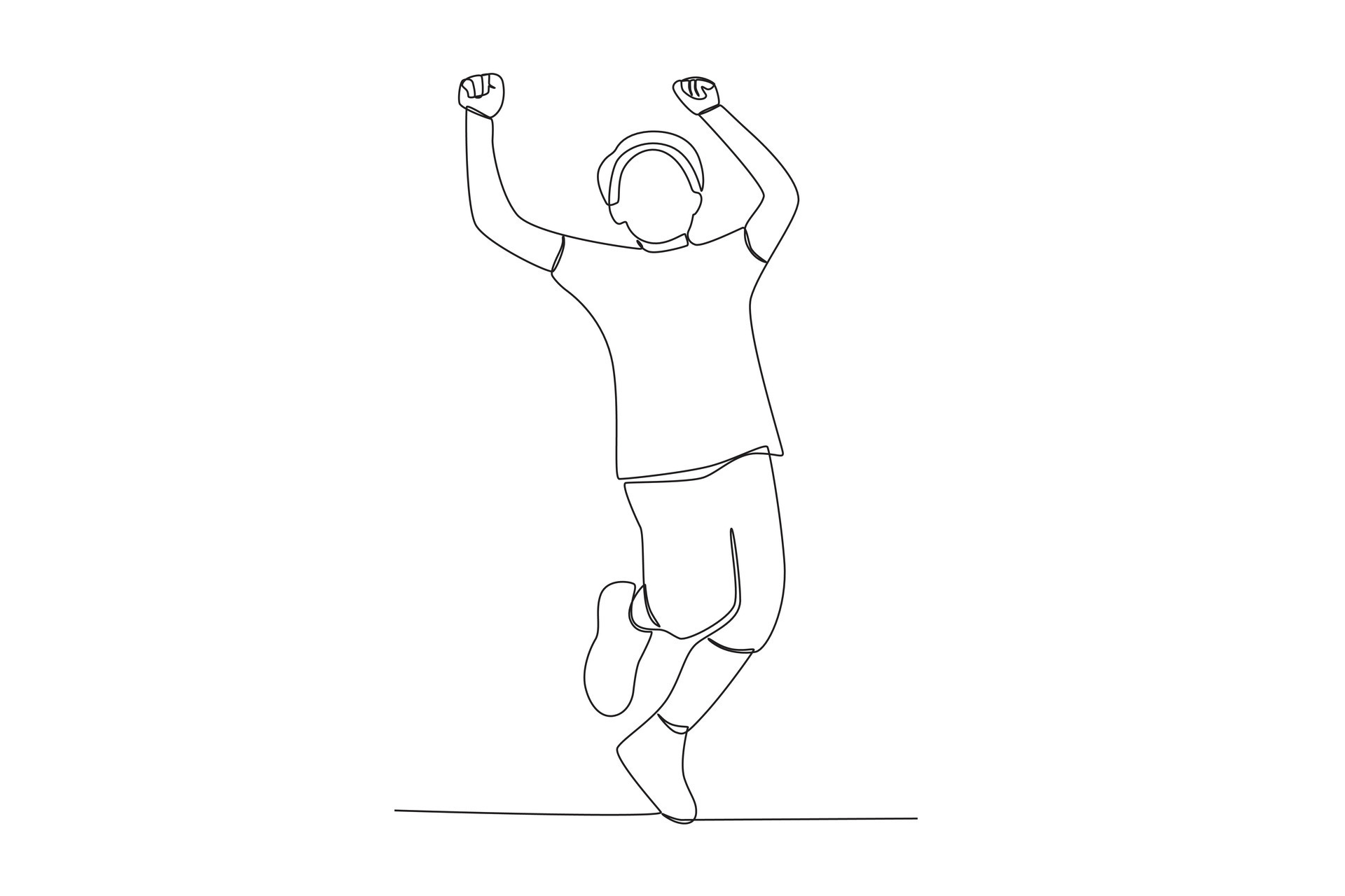 Vector sketch continuous line drawing child boy children day happy ...