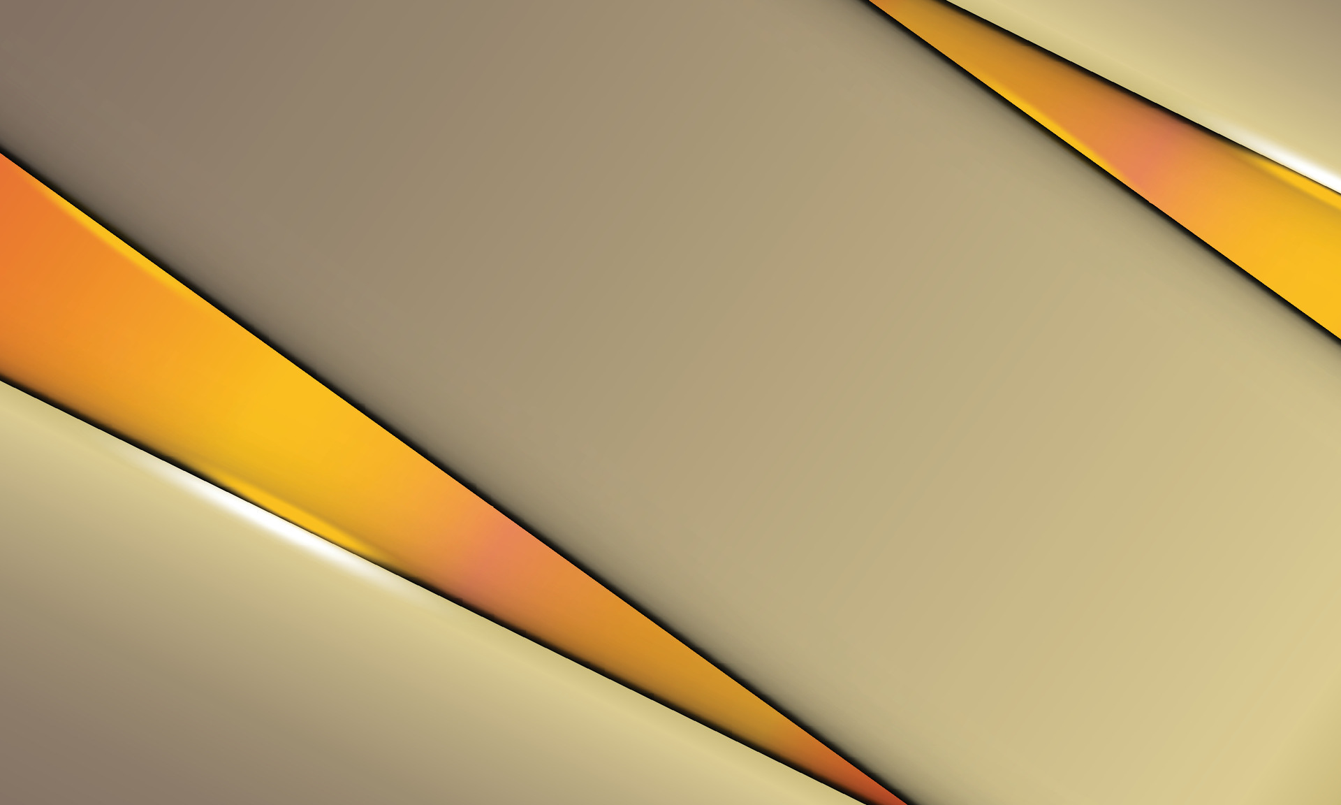 Gold Triangle Overlapping Layer With Shadow On Black Background