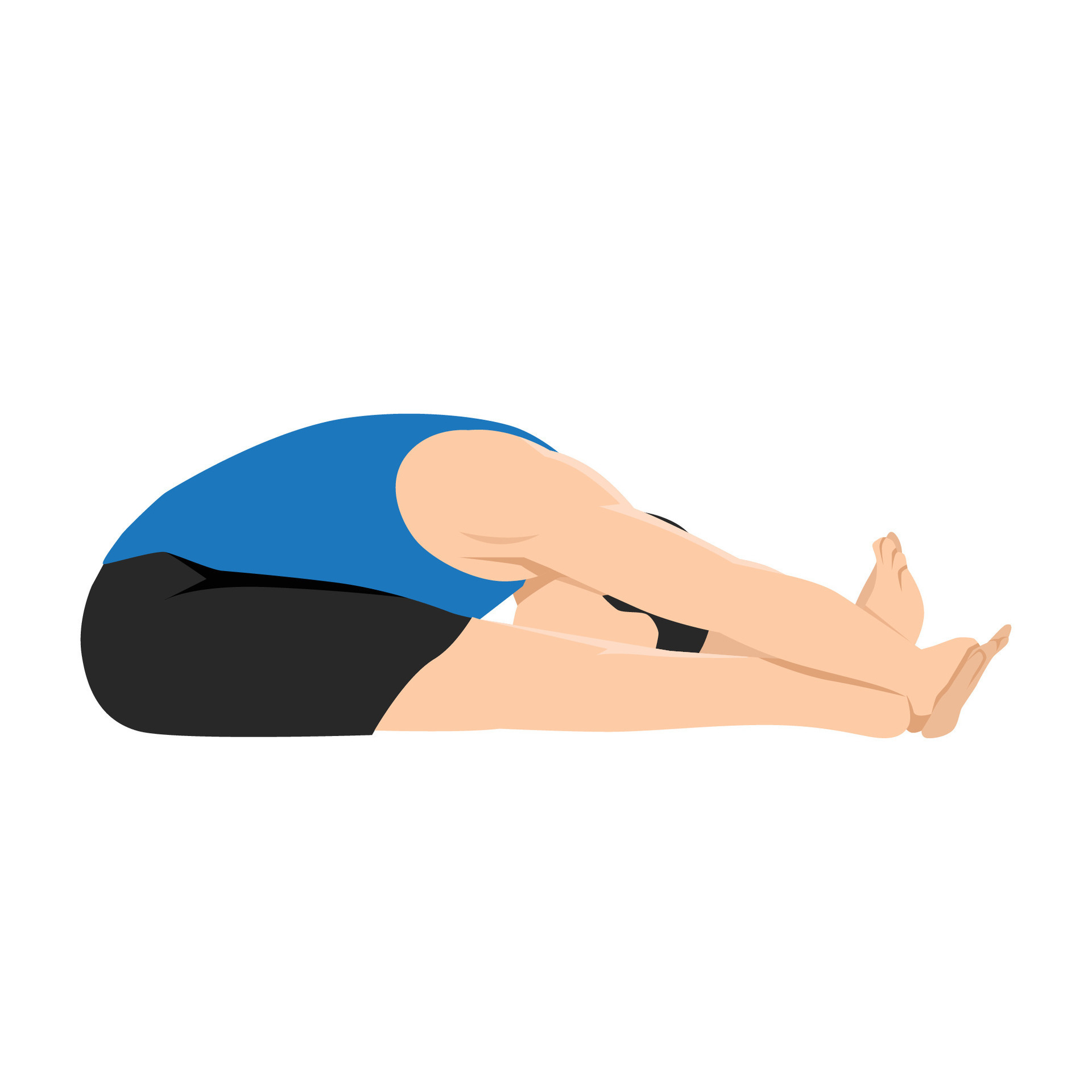Man Doing Paschimottanasana Seated Forward Bend Exercise 26286858