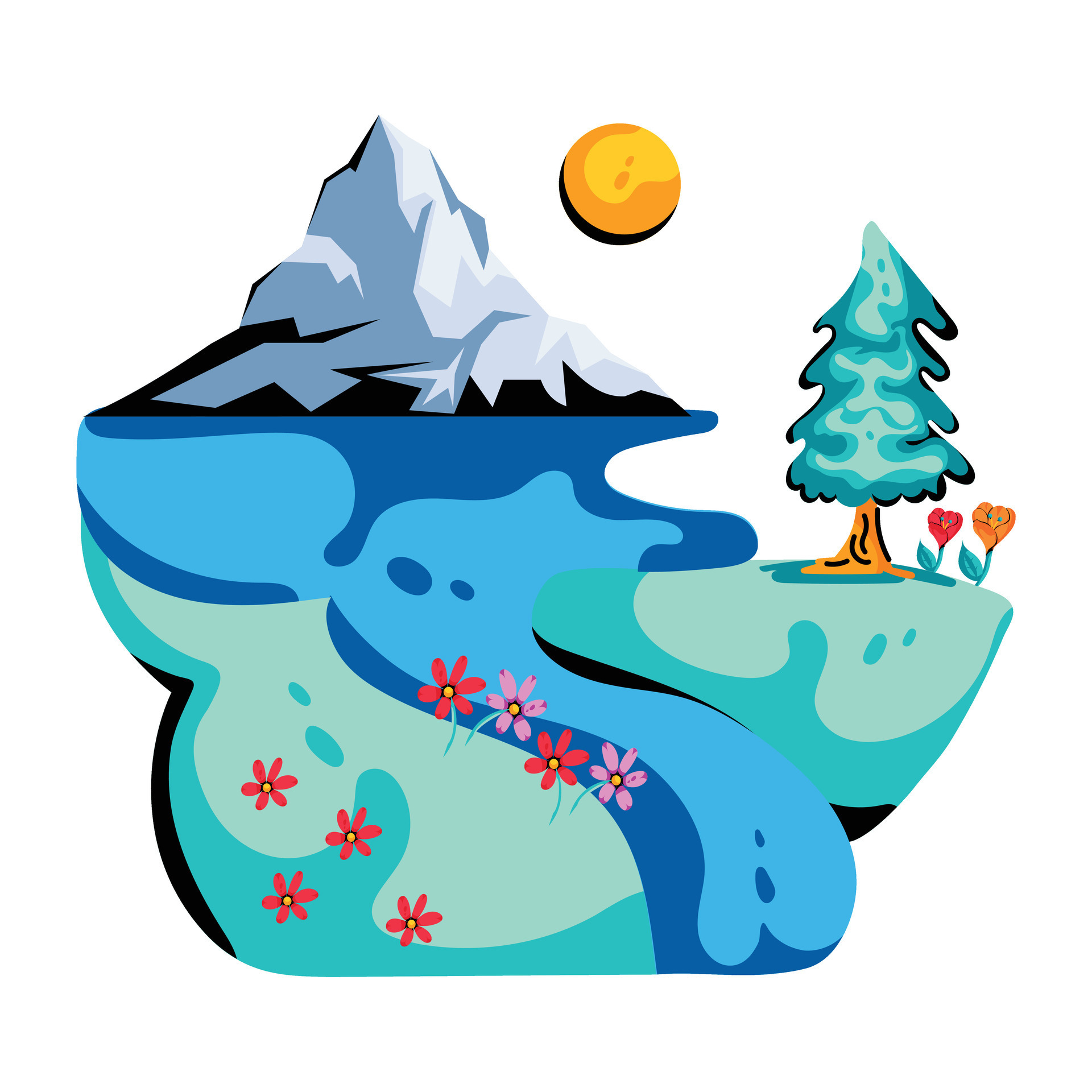 Trendy Spring Landscape 26287094 Vector Art at Vecteezy