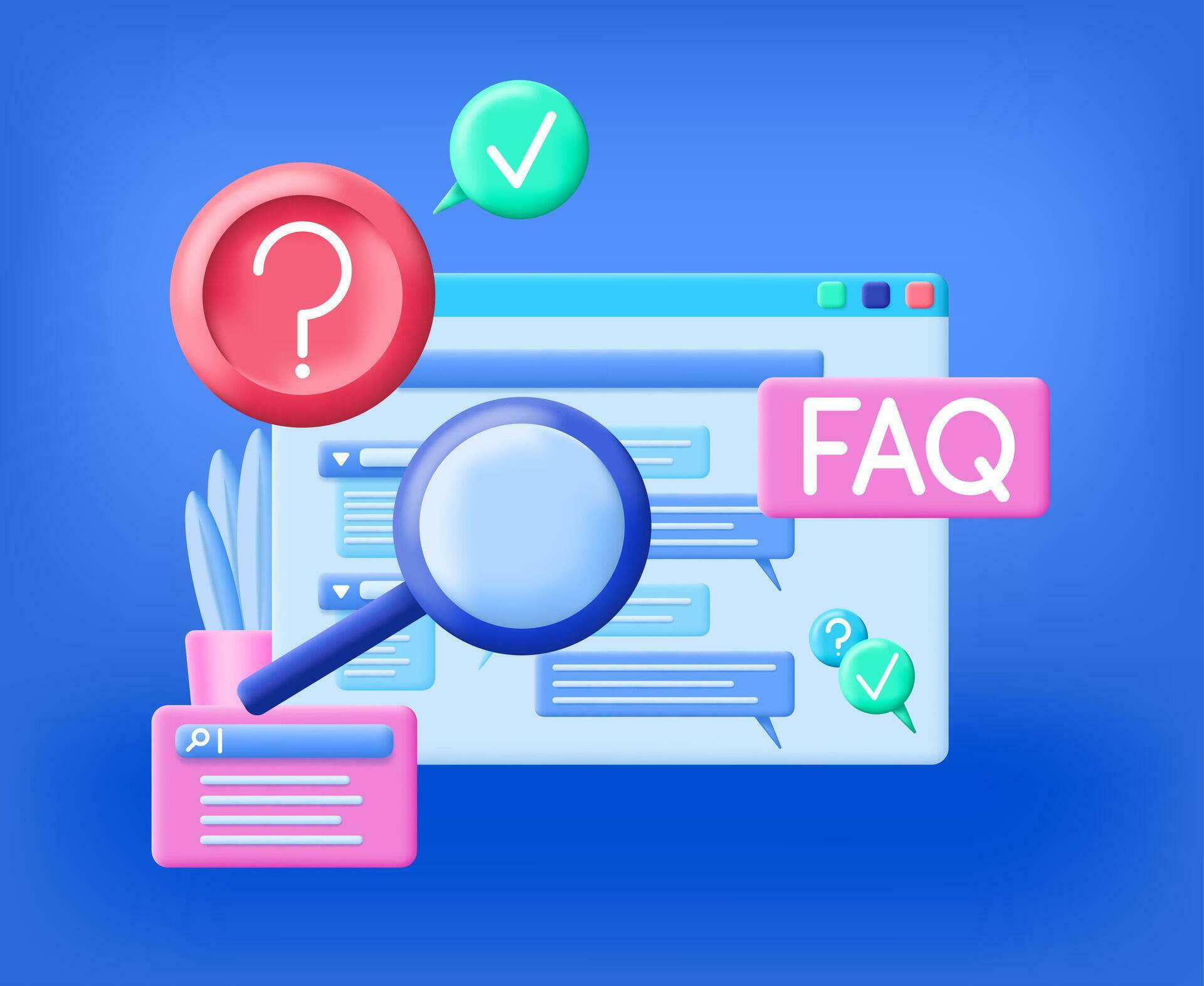 3d FAQ or Frequently Asked Questions Concept Plasticine Cartoon Style. Vector 26288909 Vector ...