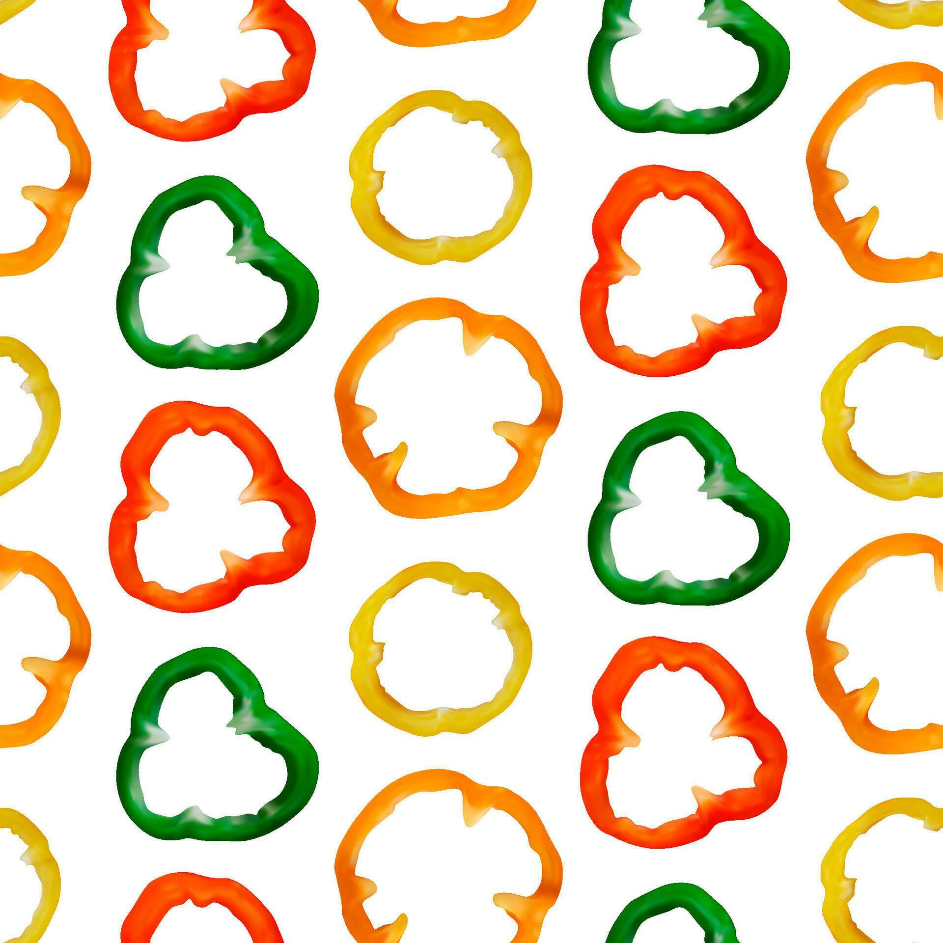 Realistic Detailed 3d Sliced Peppers Seamless Pattern Background Vector 26288983 Vector Art At