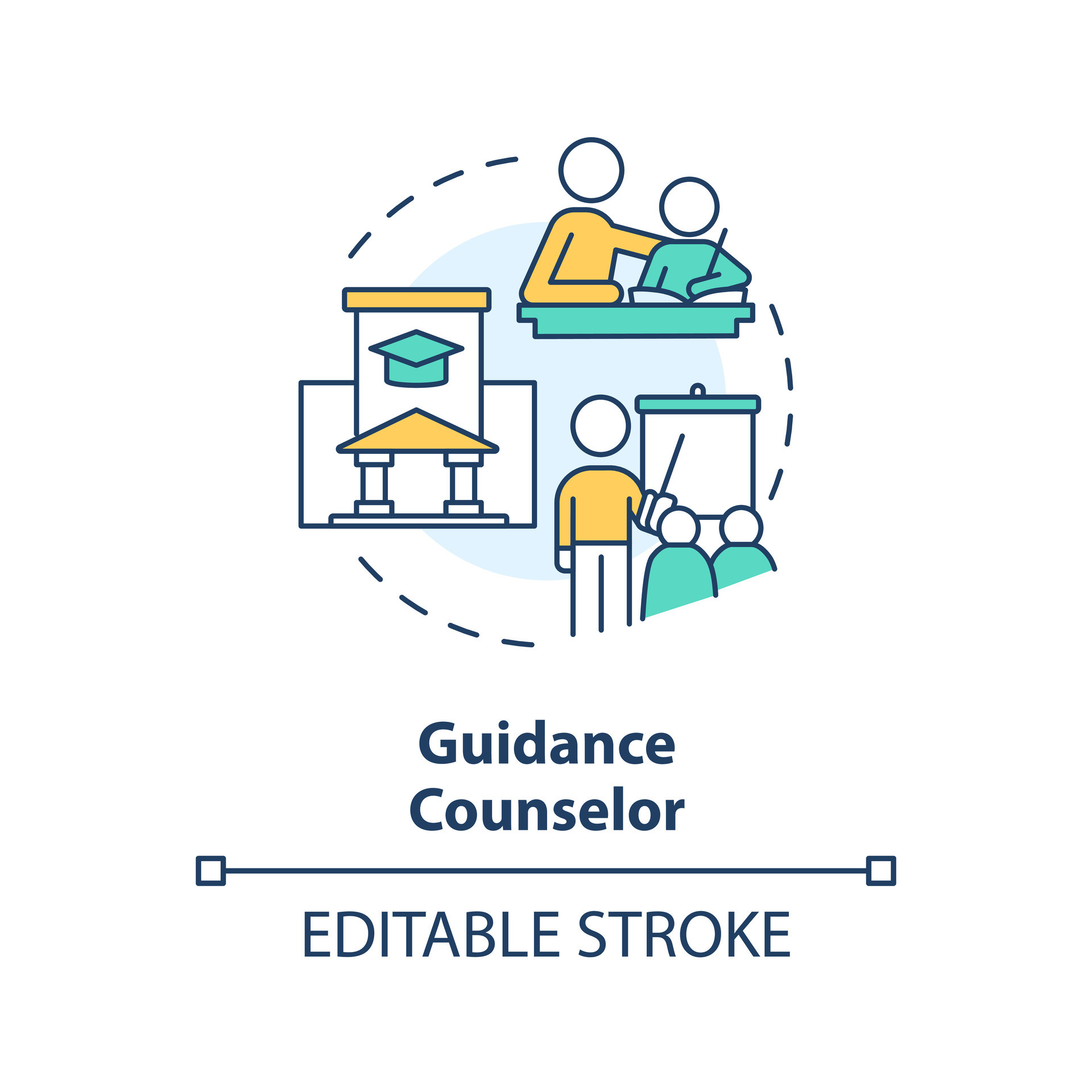 Guidance counselor concept icon. Help for students. Career in advocacy ...