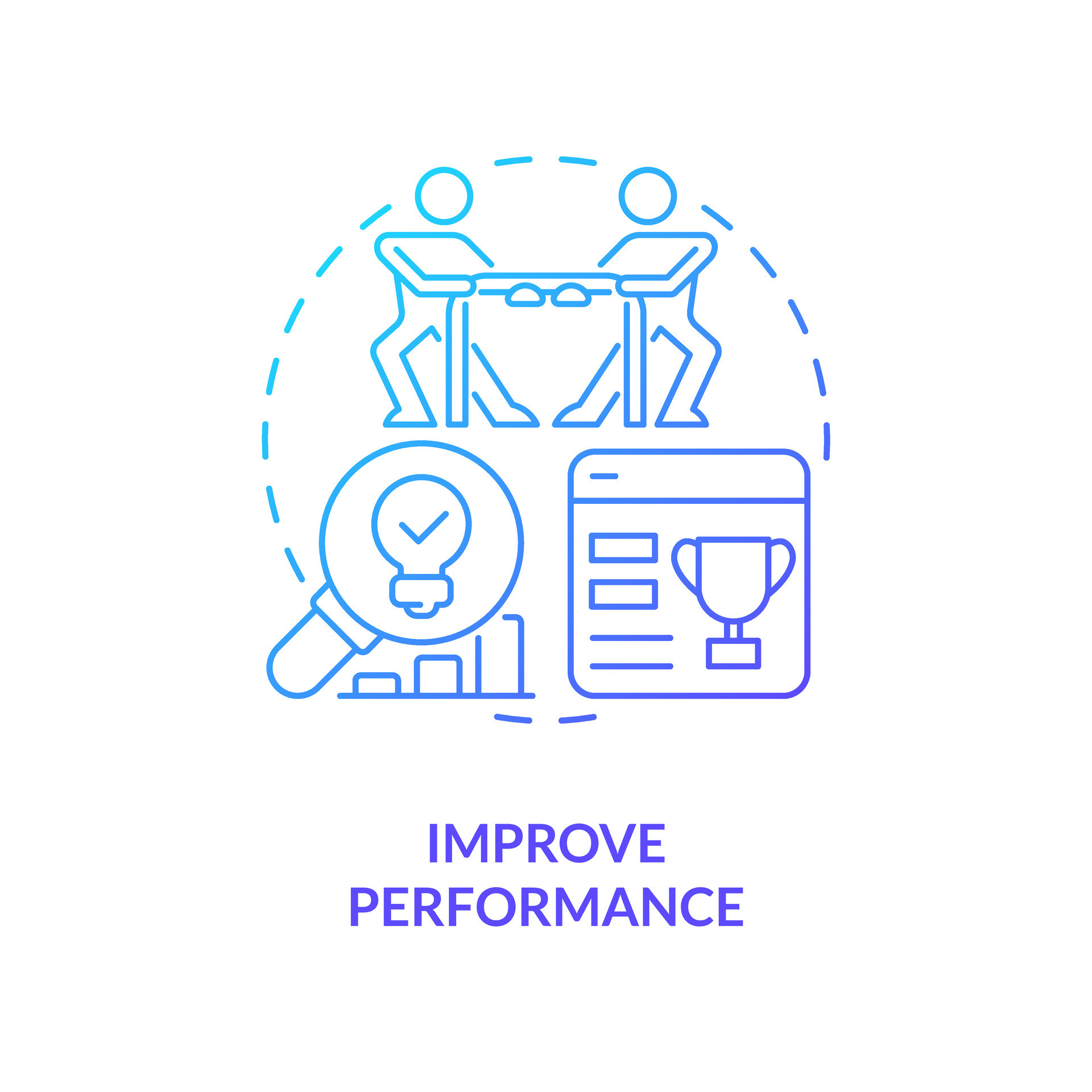 Improve performance blue gradient concept icon. Create competitions ...