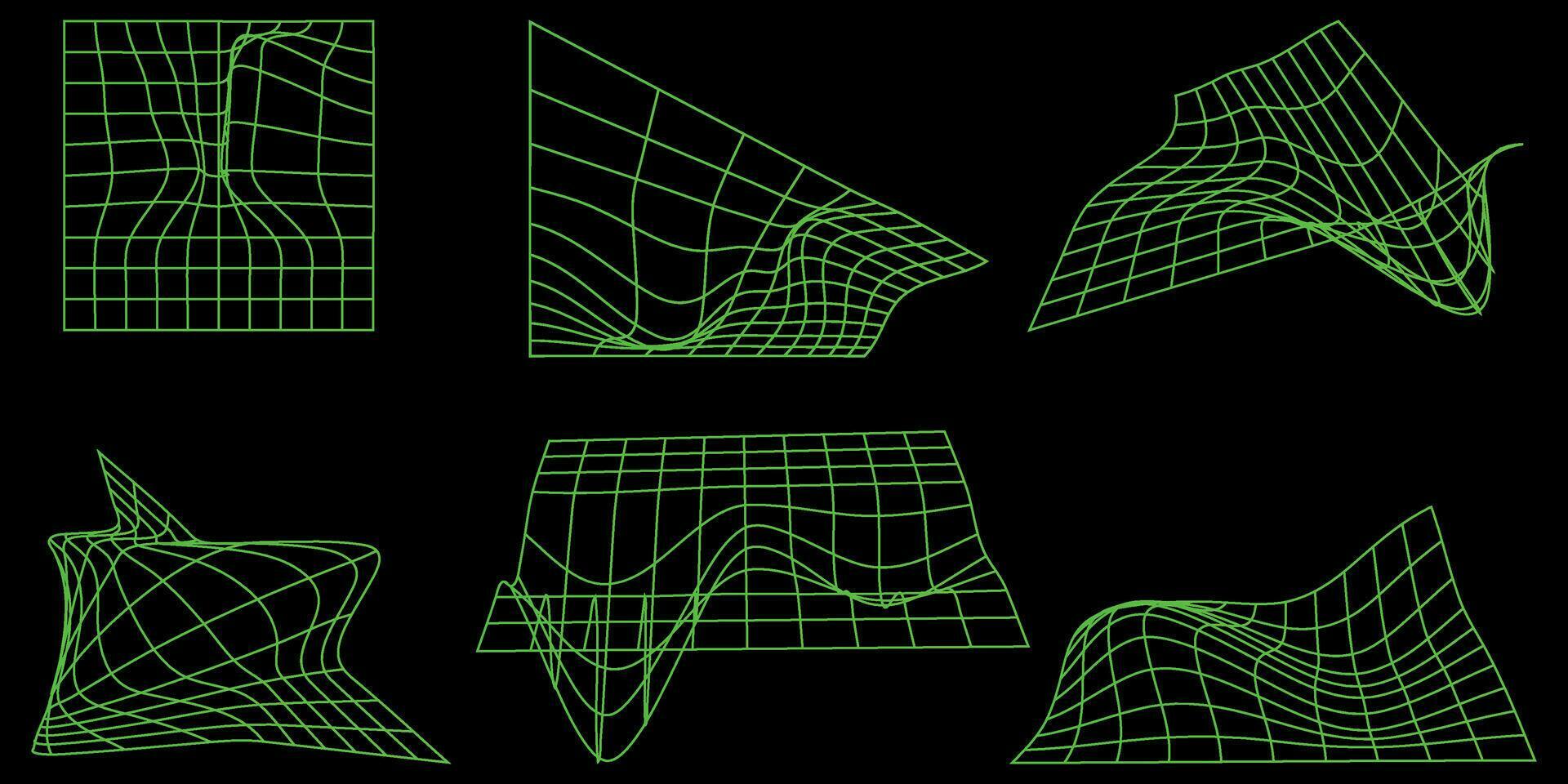 Grids.Futuristic design elements.Y2k aesthetic.Shape set y2k style for ...